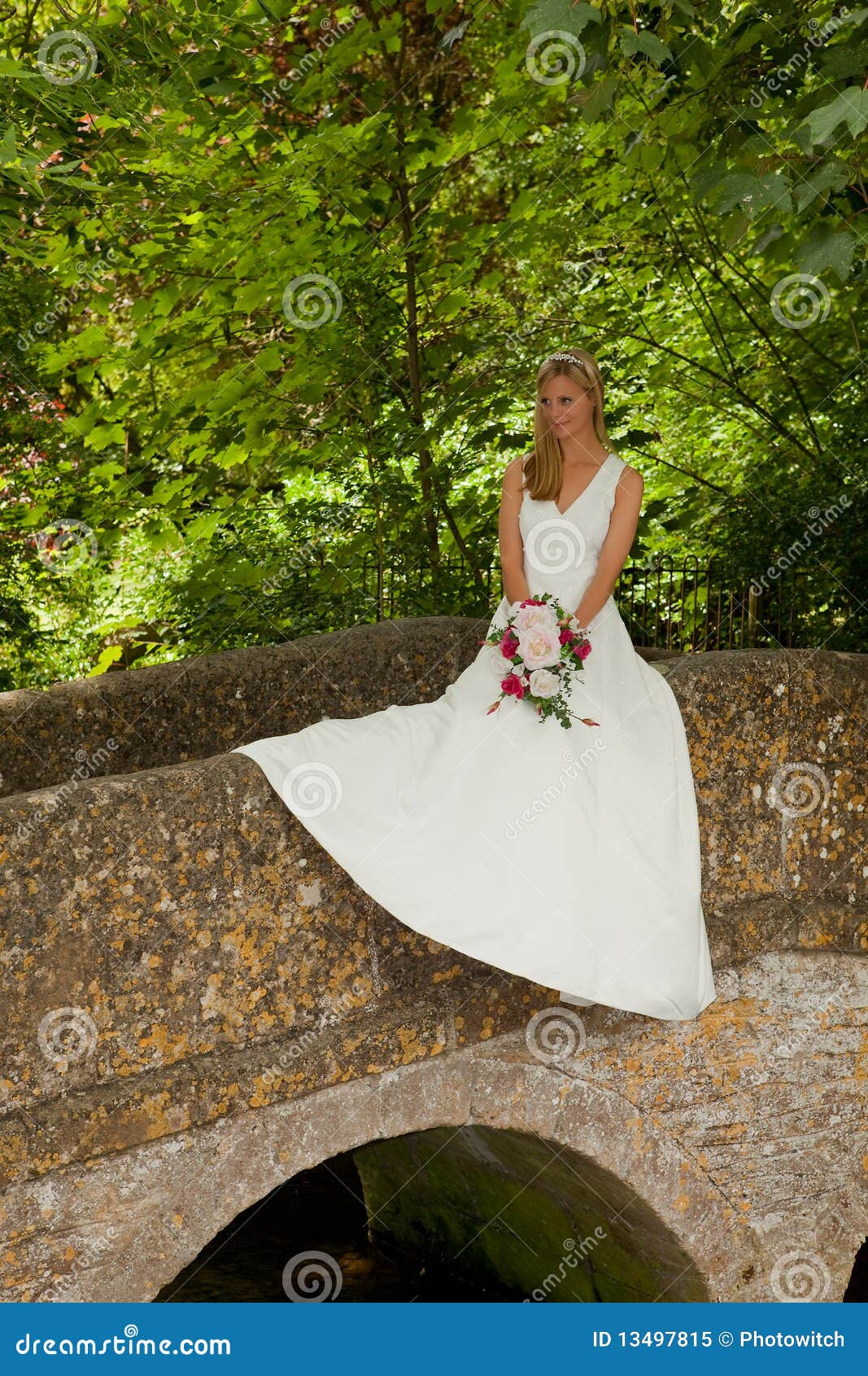 Bride on a bridge stock image. Image of packhorse, grunge - 13497815