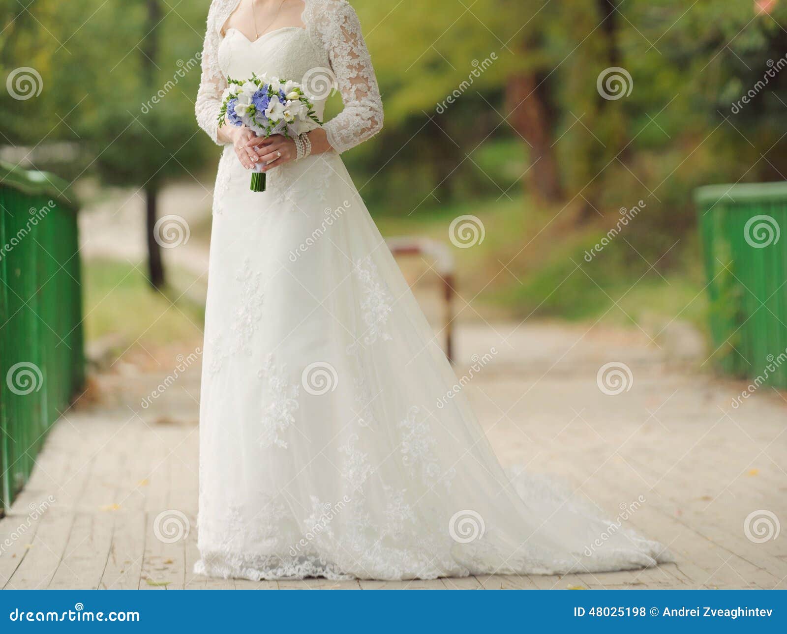 Bride on Bridge stock photo. Image of jewelry, green - 48025198