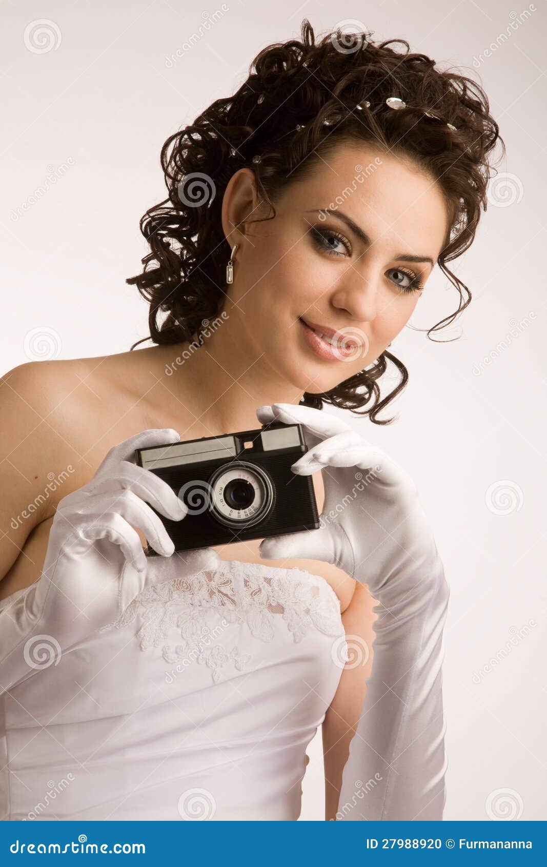 Bride with camera stock photo. Image of makeup, caucasian - 27988920