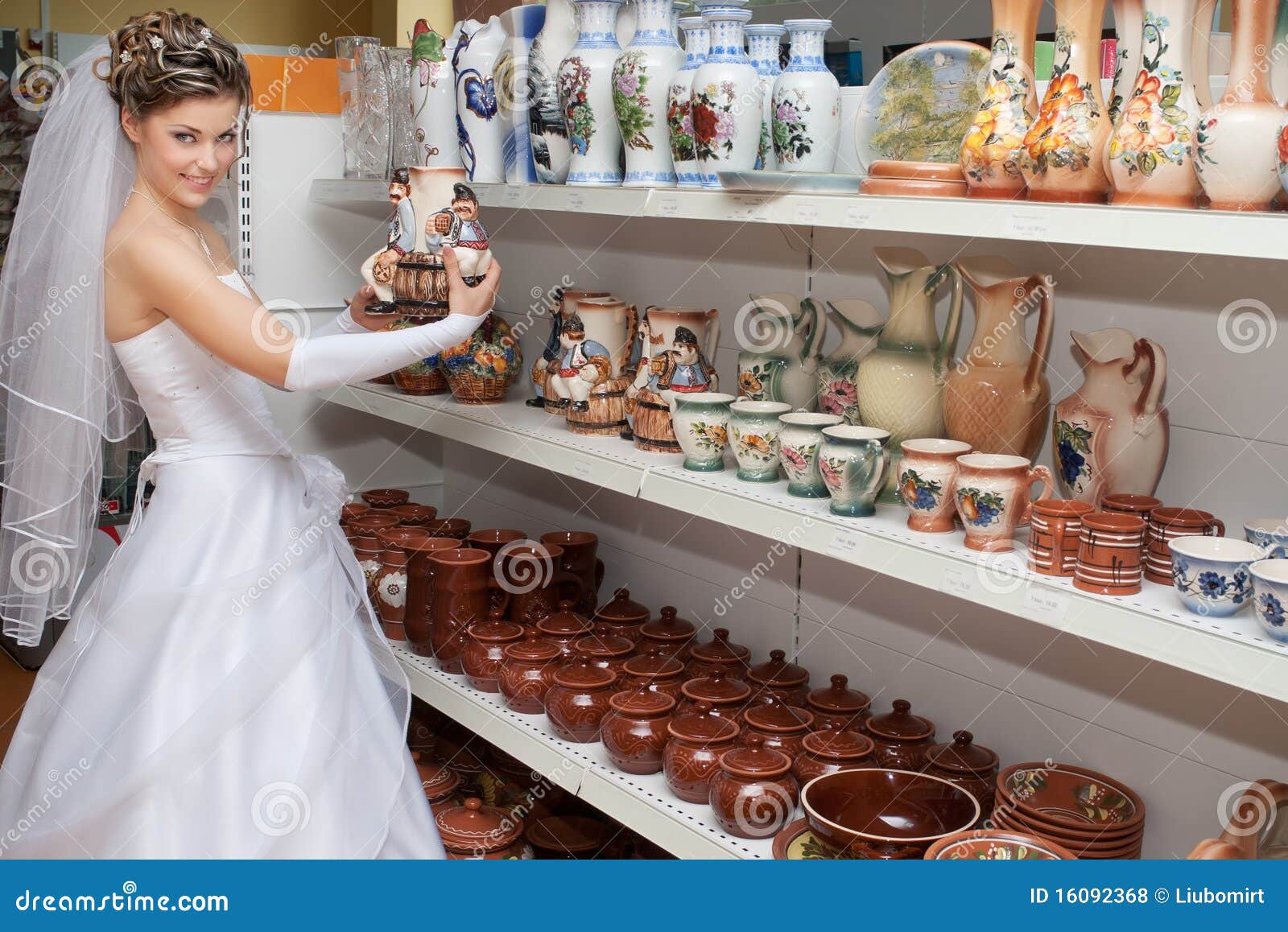 Bride in ceramics store stock photo. Image of clay, stylish - 16092368