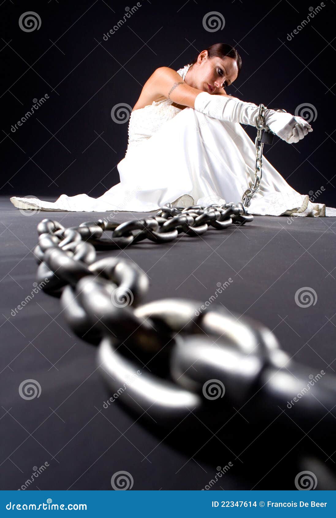 Bride and chains stock photo. Image of restrained, thoughtful - 22347614