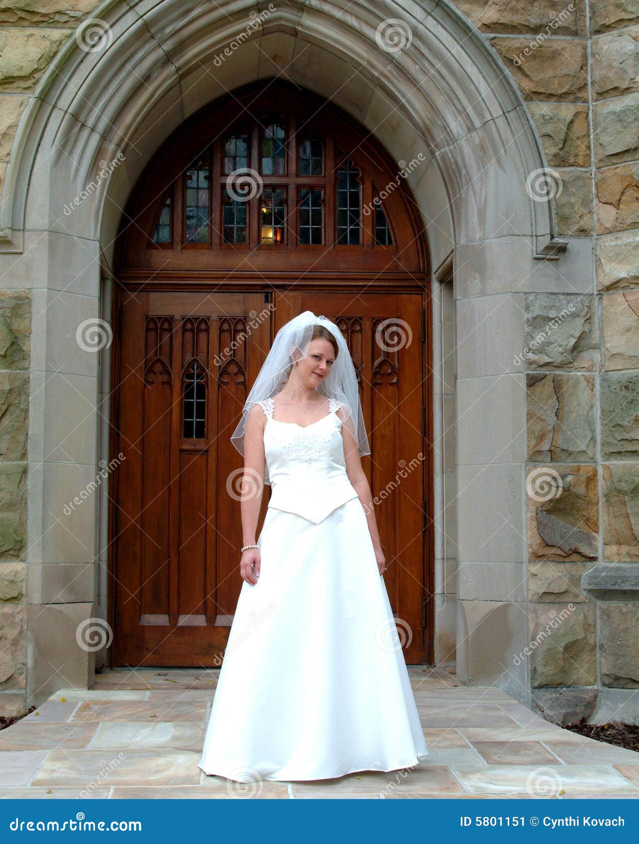 Bride at Church Door stock image. Image of marriage, standing - 5801151