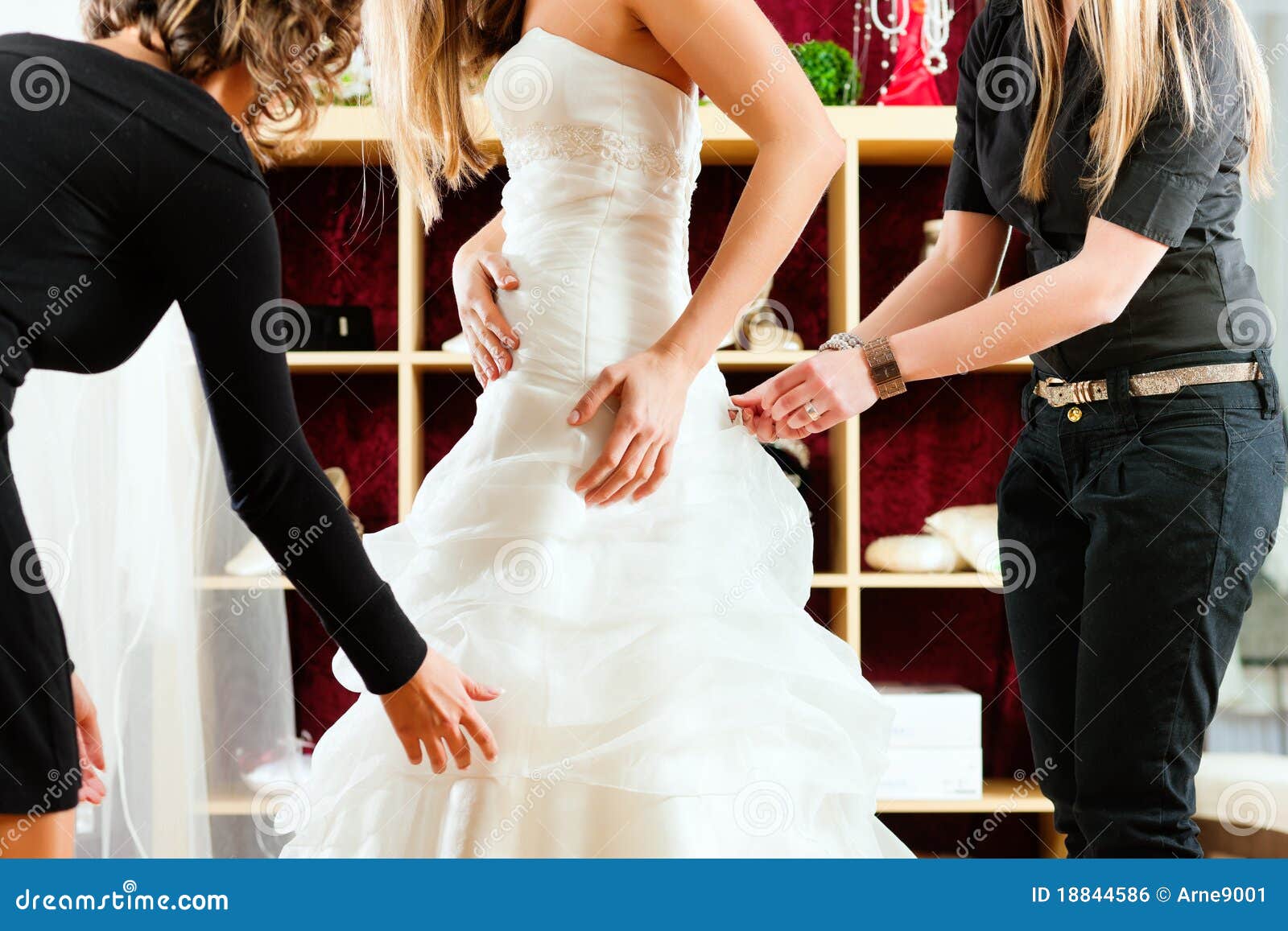 Bride at the Clothes Shop for Wedding Dresses Stock Photo - Image of ...