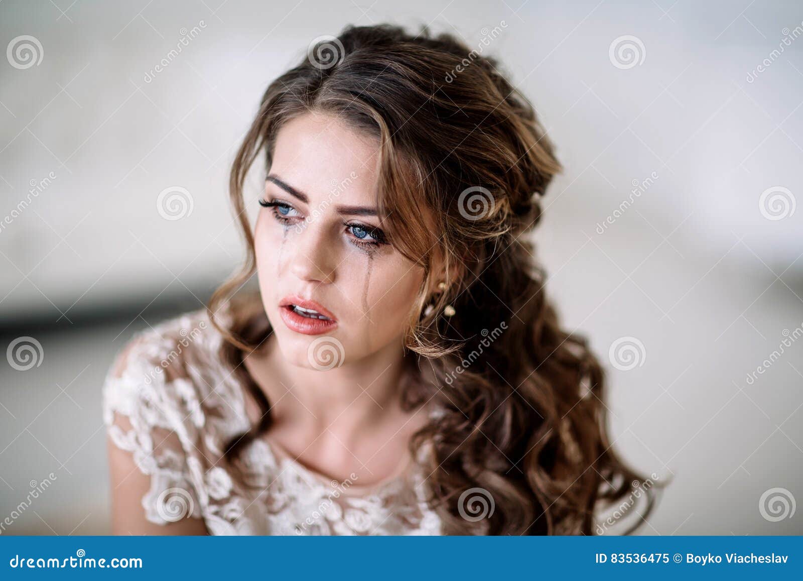 Bride crying stock image. Image of girl, displeased, female - 83536475