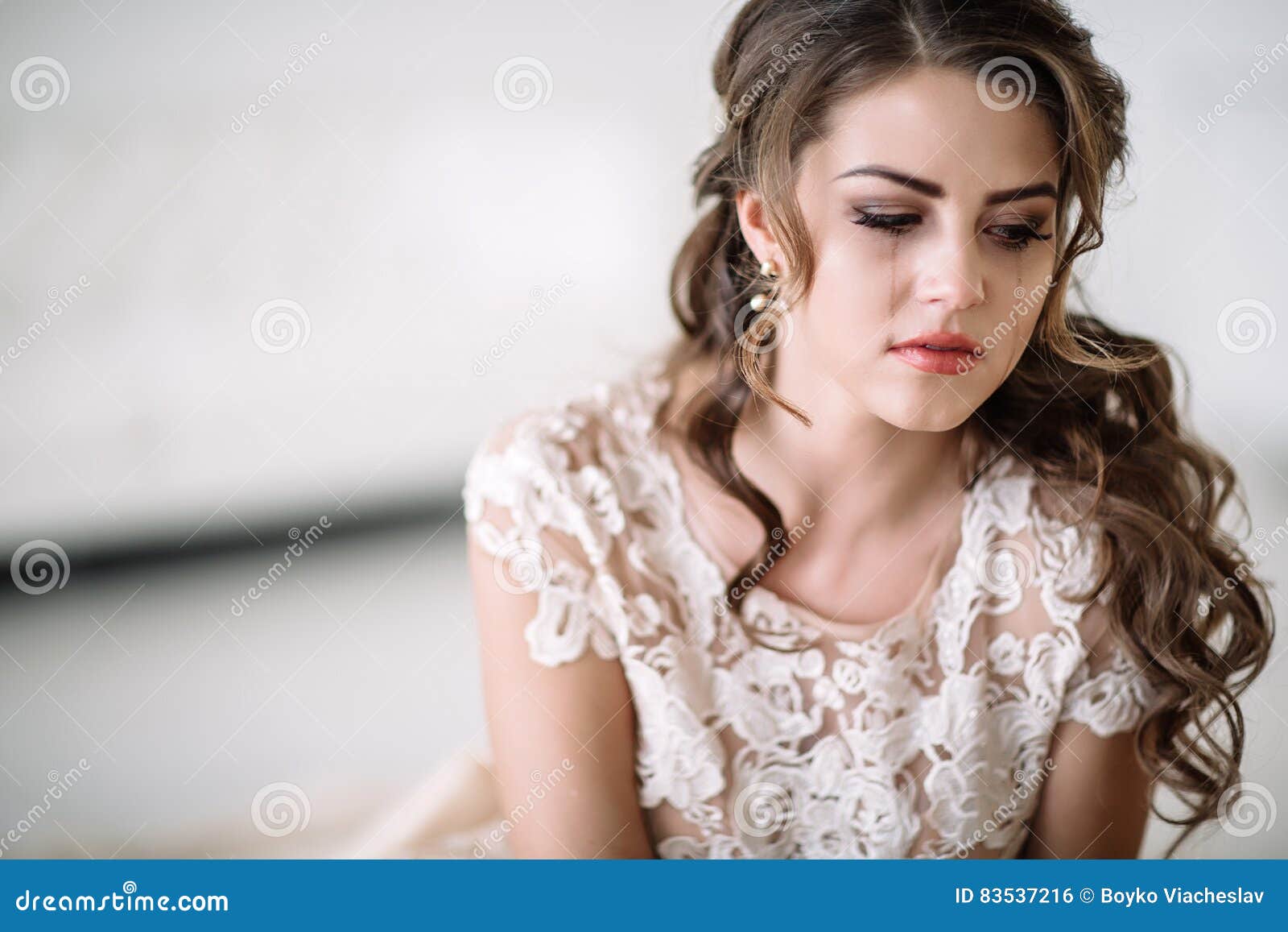 Bride crying stock photo. Image of celebration, doubt - 83537216