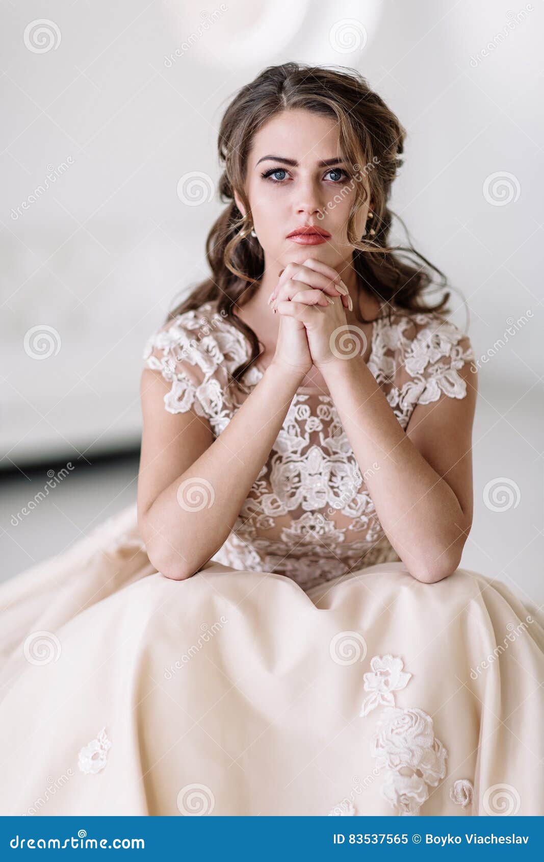 Bride crying stock image. Image of brunette, caucasian - 83537565