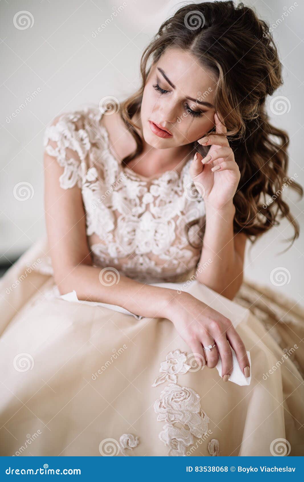 Bride crying stock photo. Image of celebration, emotional - 83538068