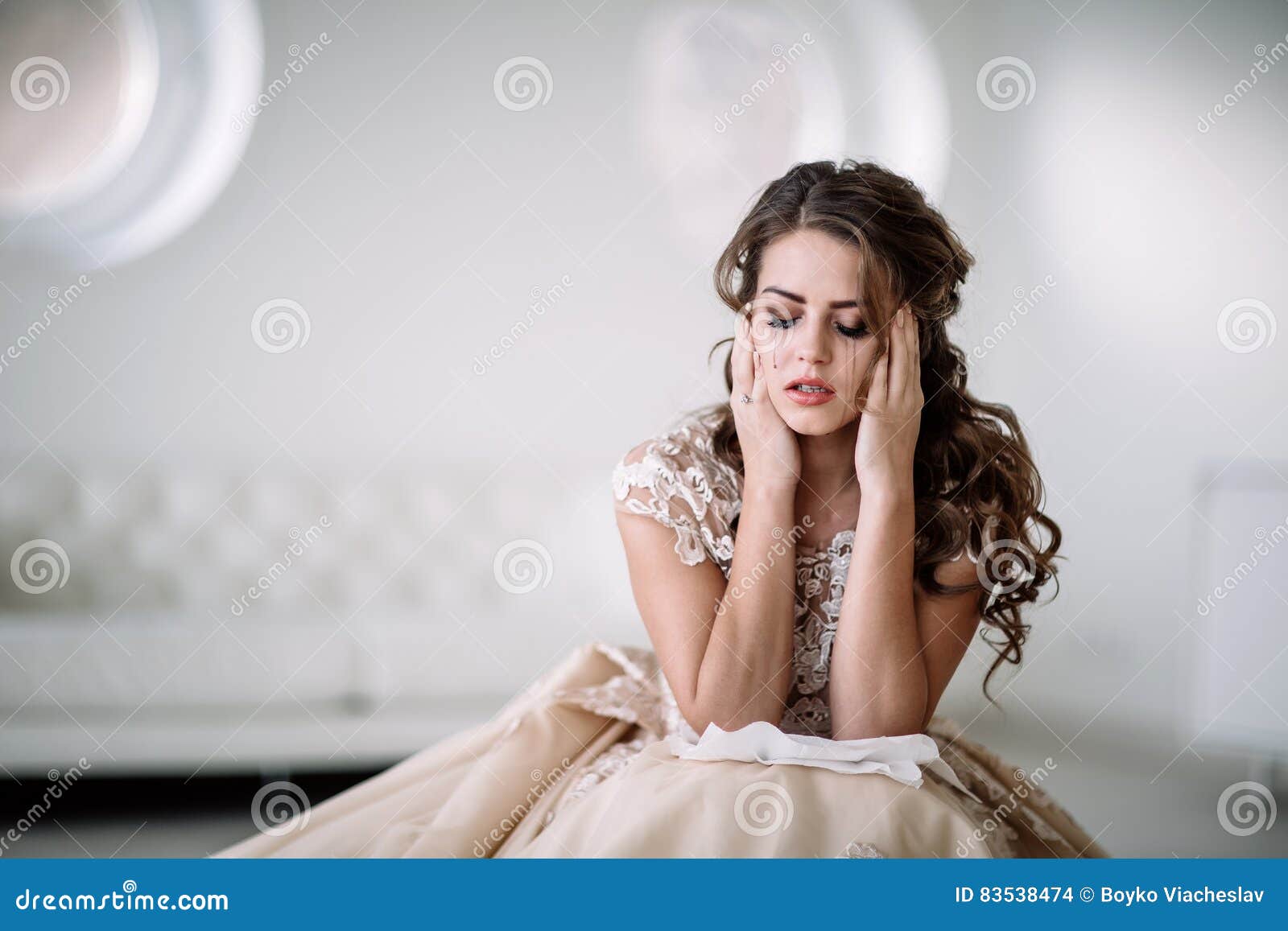 Bride crying stock photo. Image of emotional, bride, marriage - 83538474