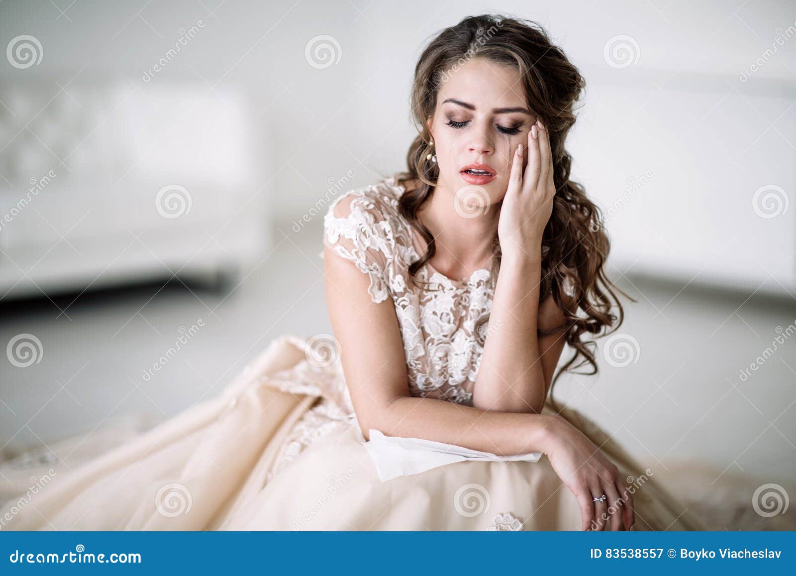 Bride crying stock image. Image of disappointed, face - 83538557