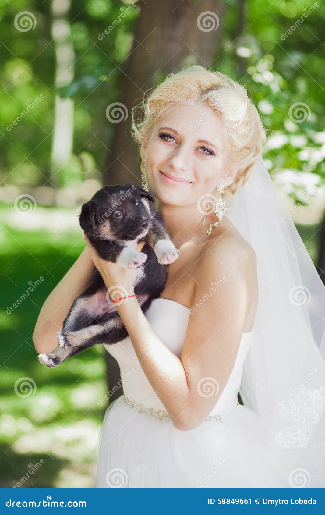 The bride with a dog stock image. Image of model, fairy - 58849661