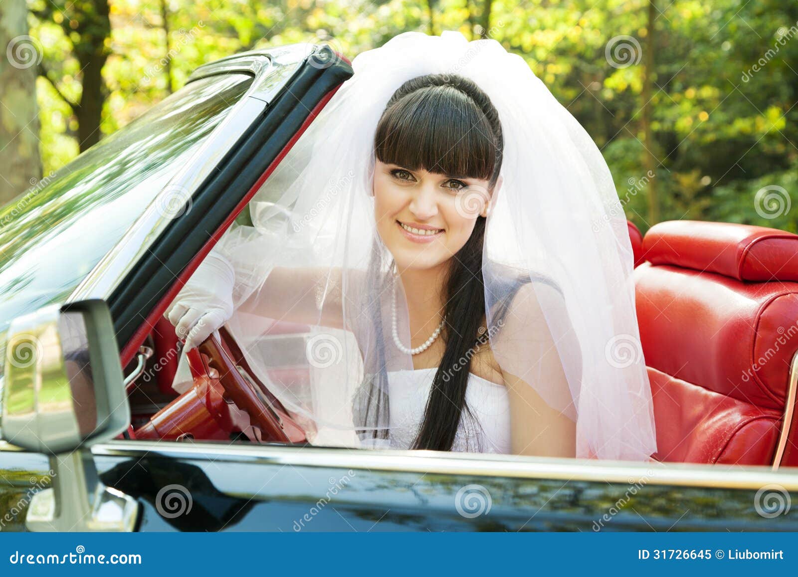 Bride driving a car stock image. Image of model, automobile - 31726645
