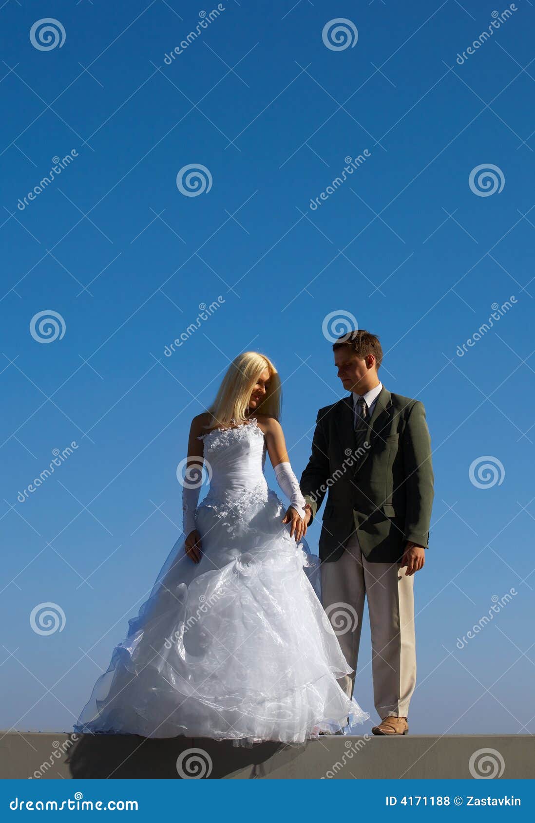 Bride and fiance stock photo. Image of summer, attractive - 4171188