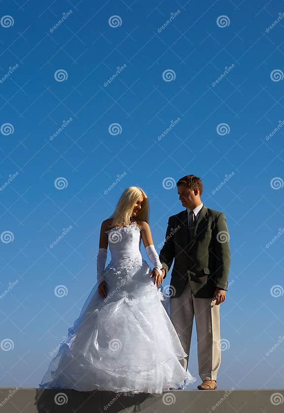 Bride and fiance stock photo. Image of summer, attractive - 4171188