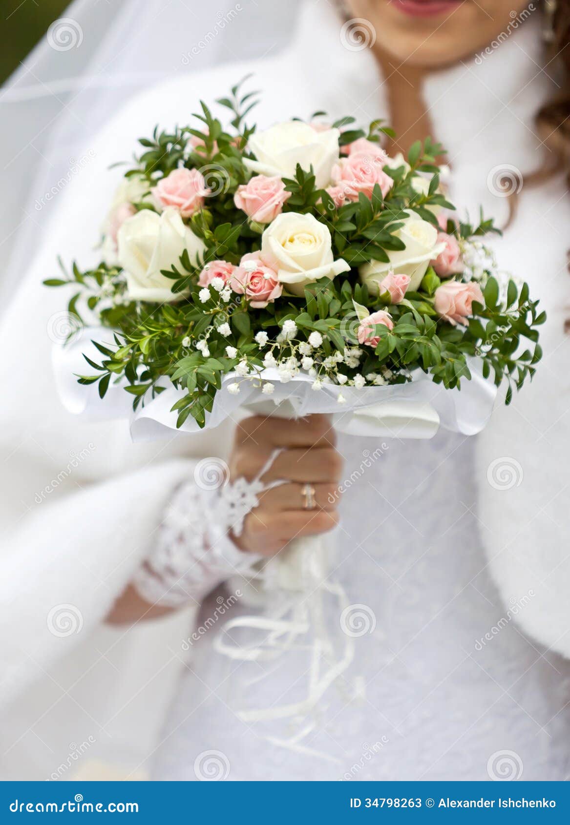 Bride with flowers. stock image. Image of bride, groom - 34798263