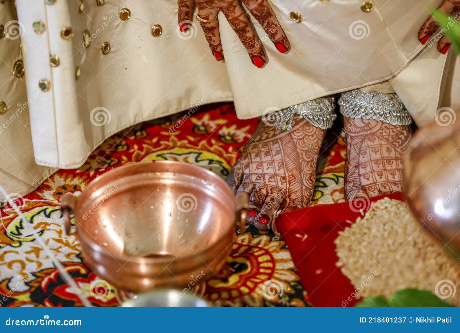 Bride Foot , Indian Wedding Stock Image - Image of mangal, foot: 218401237