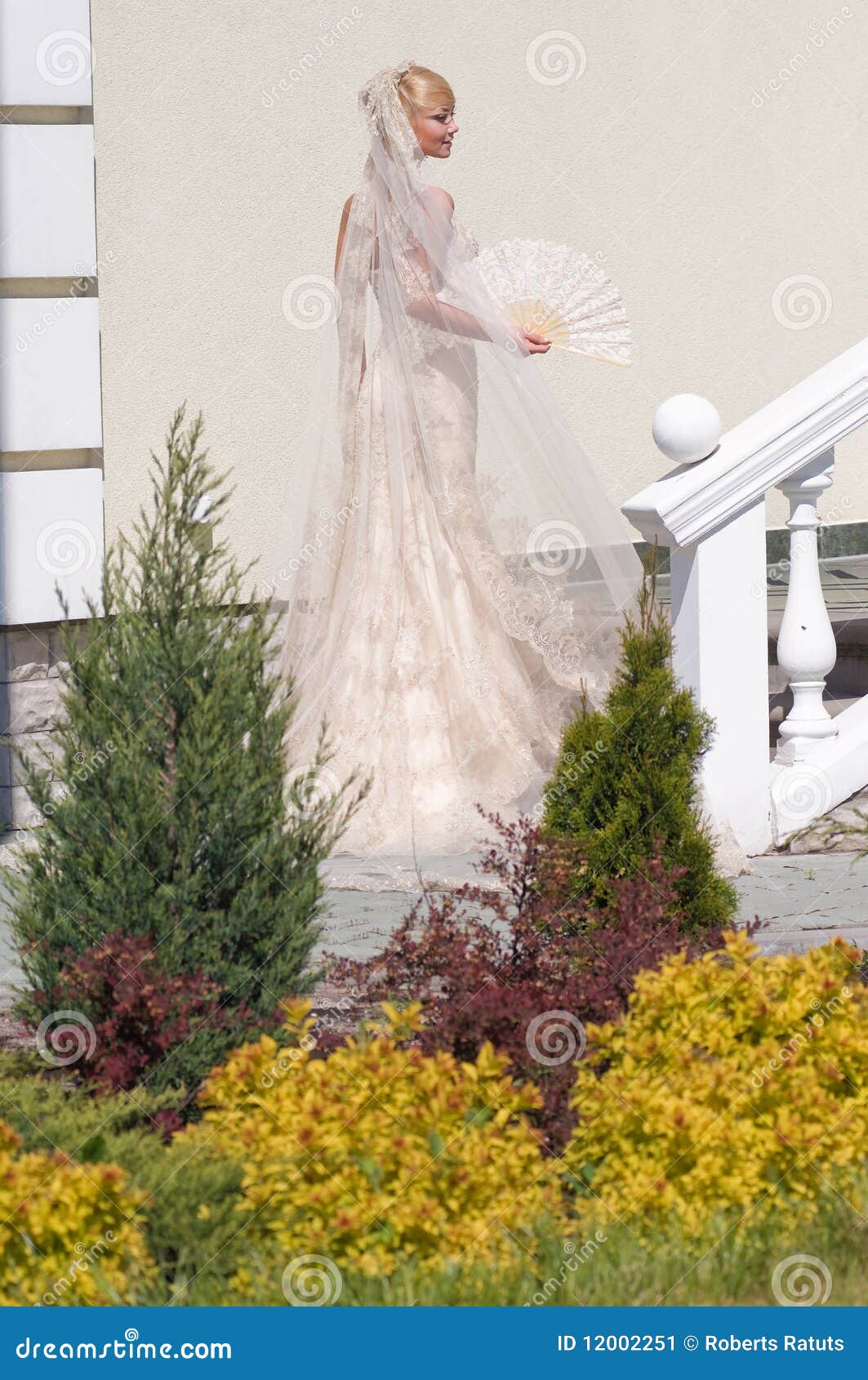 Bride in the garden stock image. Image of beauty, blonde - 12002251