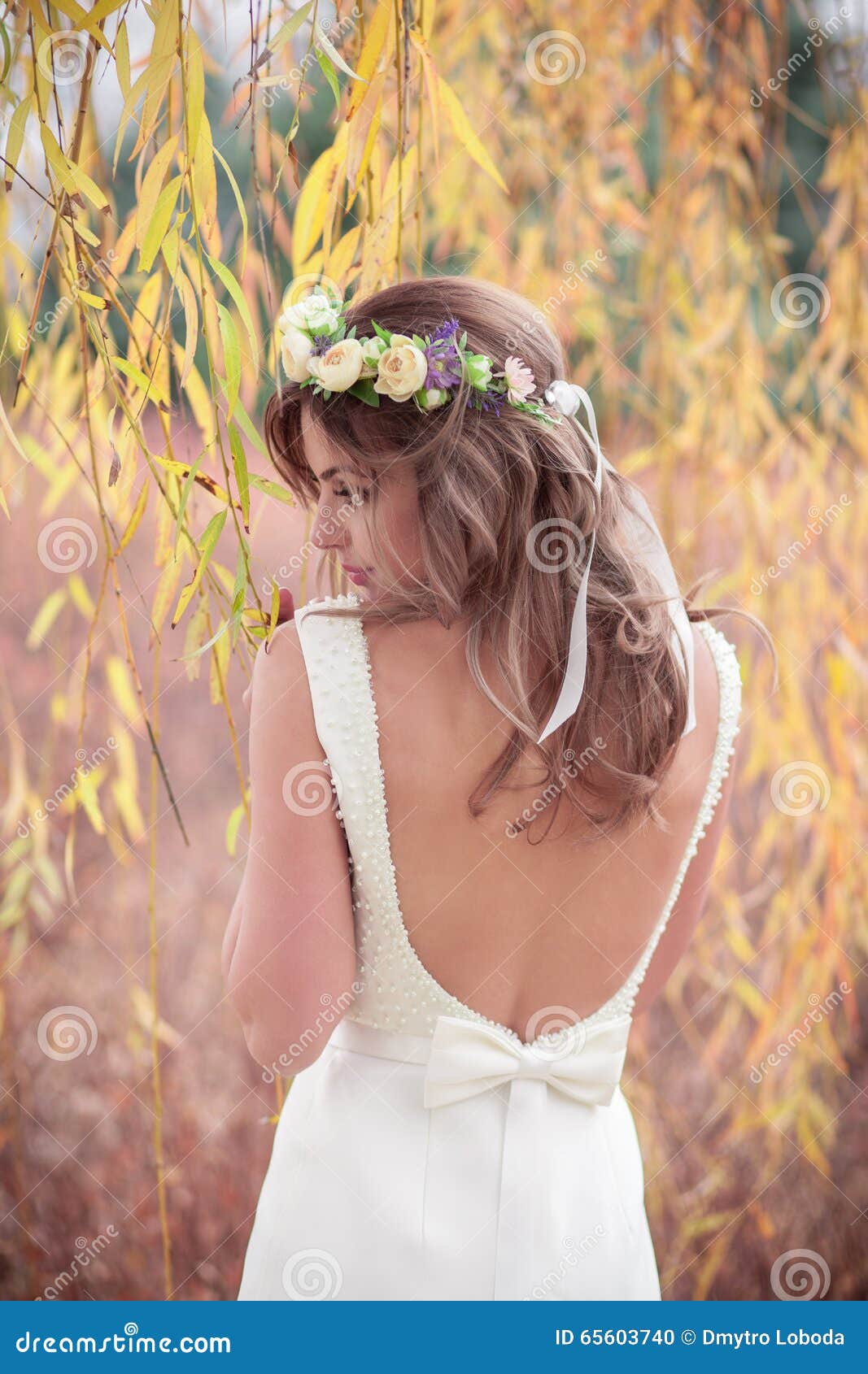 Bride garden grass tree stock photo. Image of bride, happiness - 65603740
