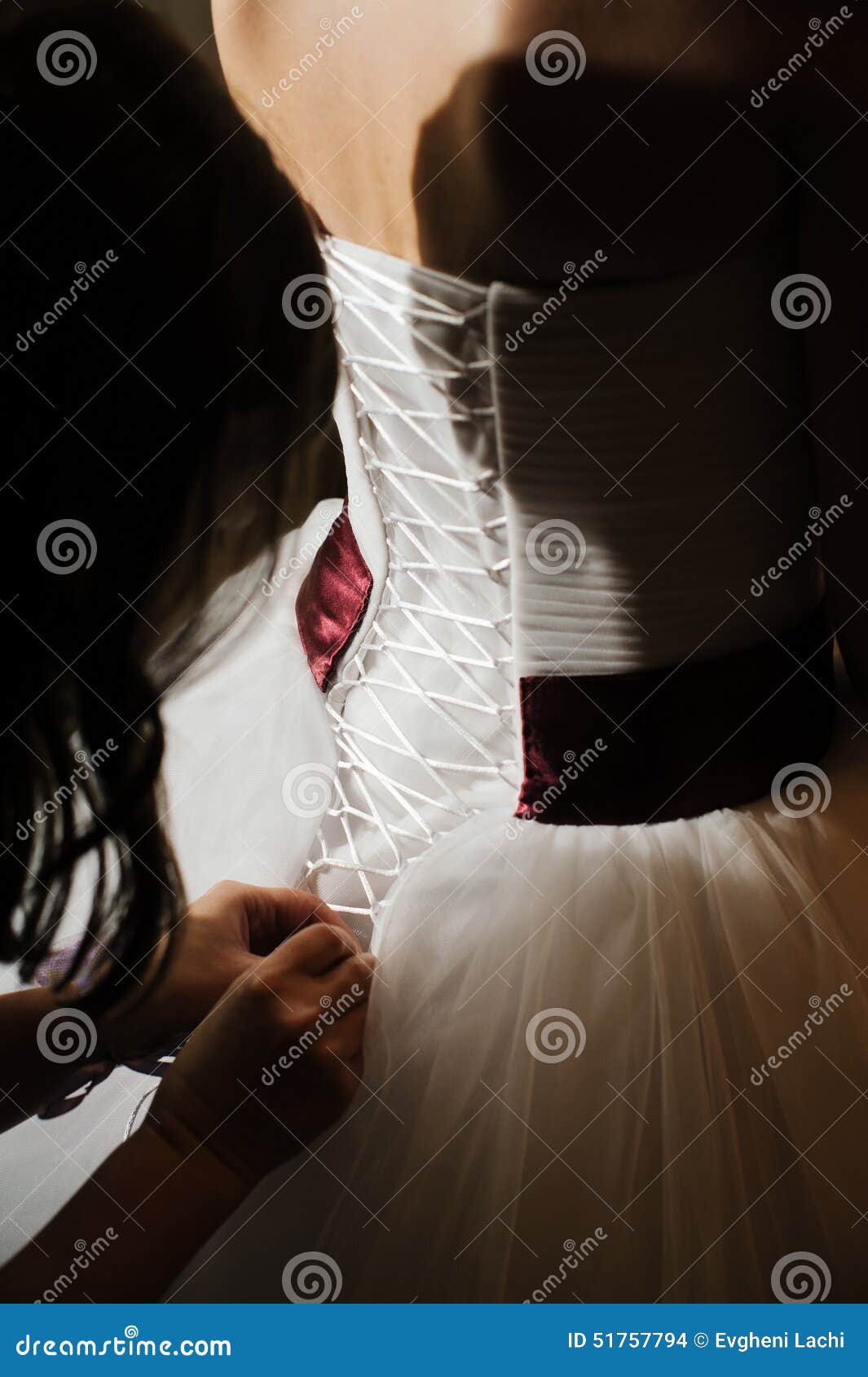 Bride getting dressed stock photo. Image of knuckle, clothing - 51757794