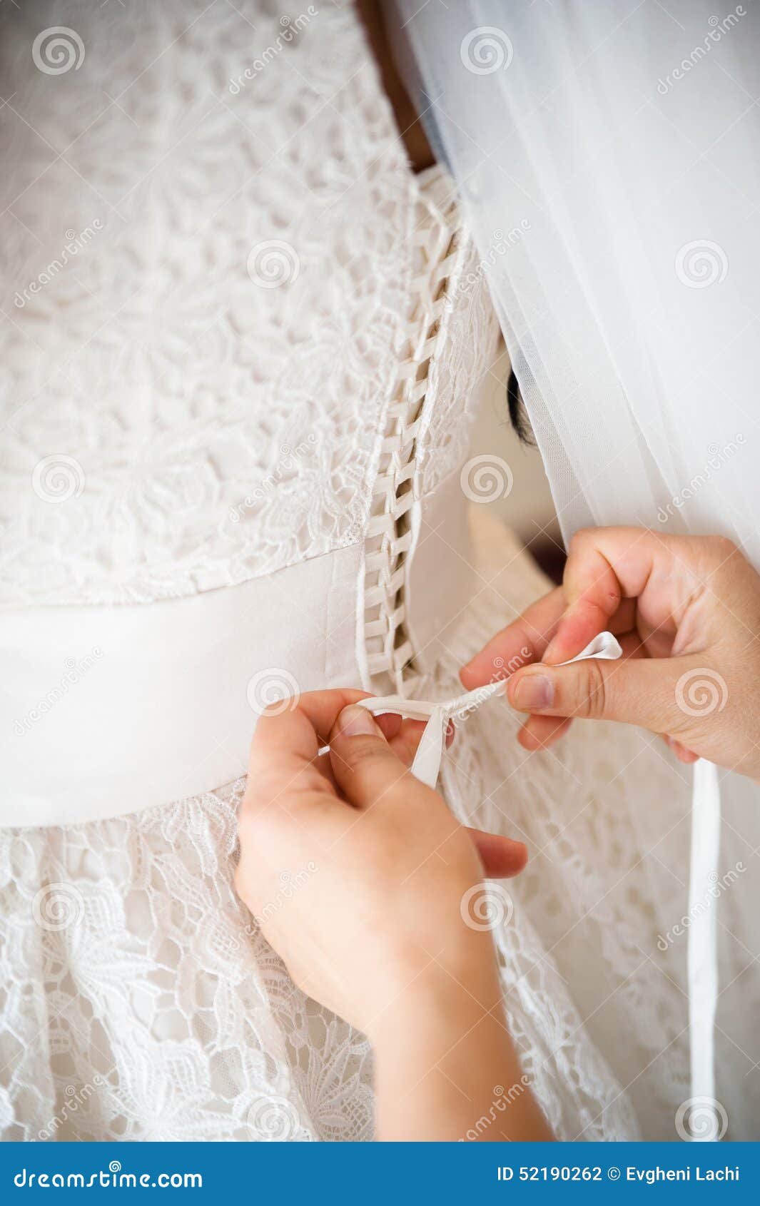 Bride getting dressed stock photo. Image of bride, weddings - 52190262