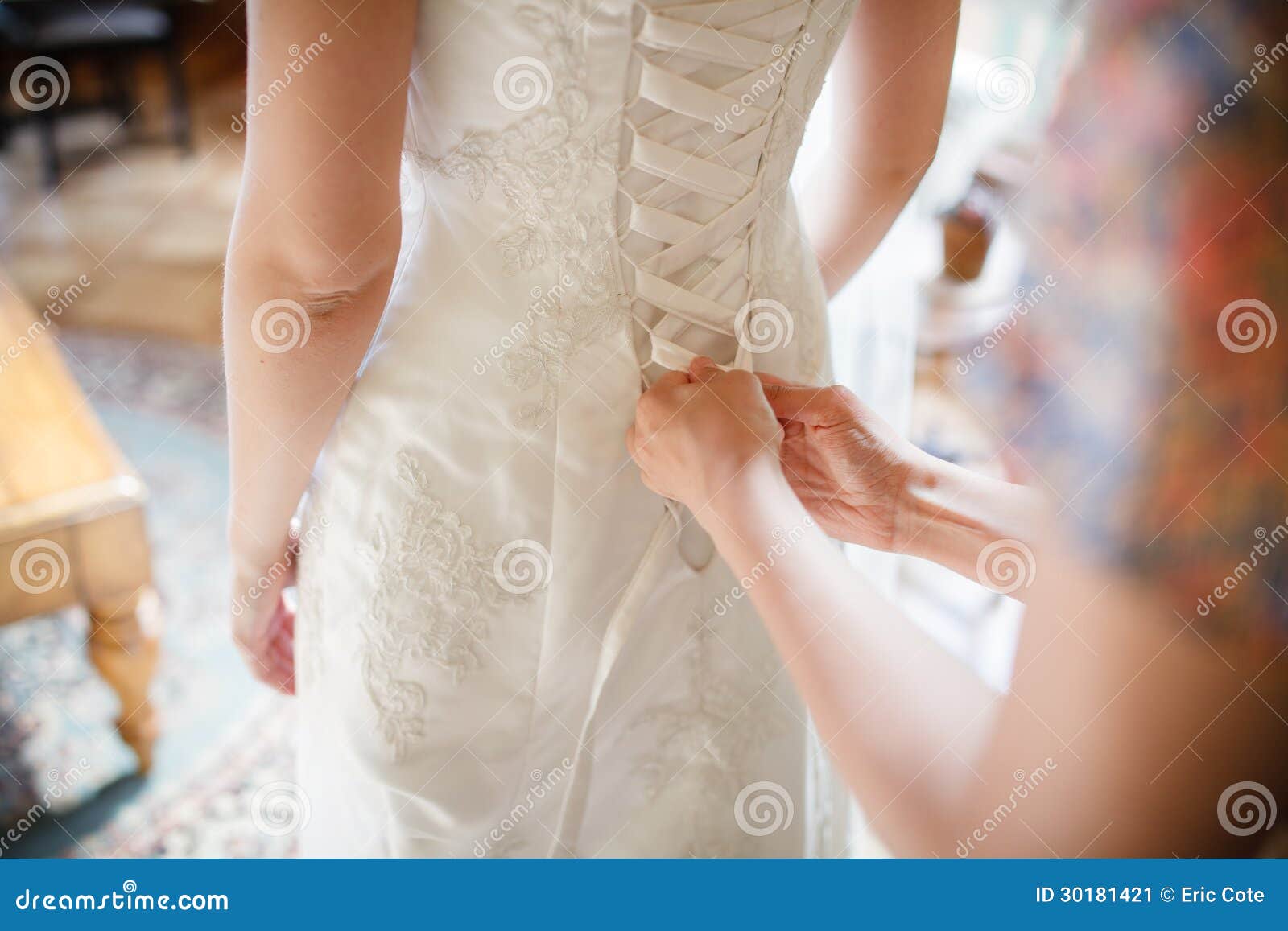 Bride getting dressed stock image. Image of white, accessory - 30181421