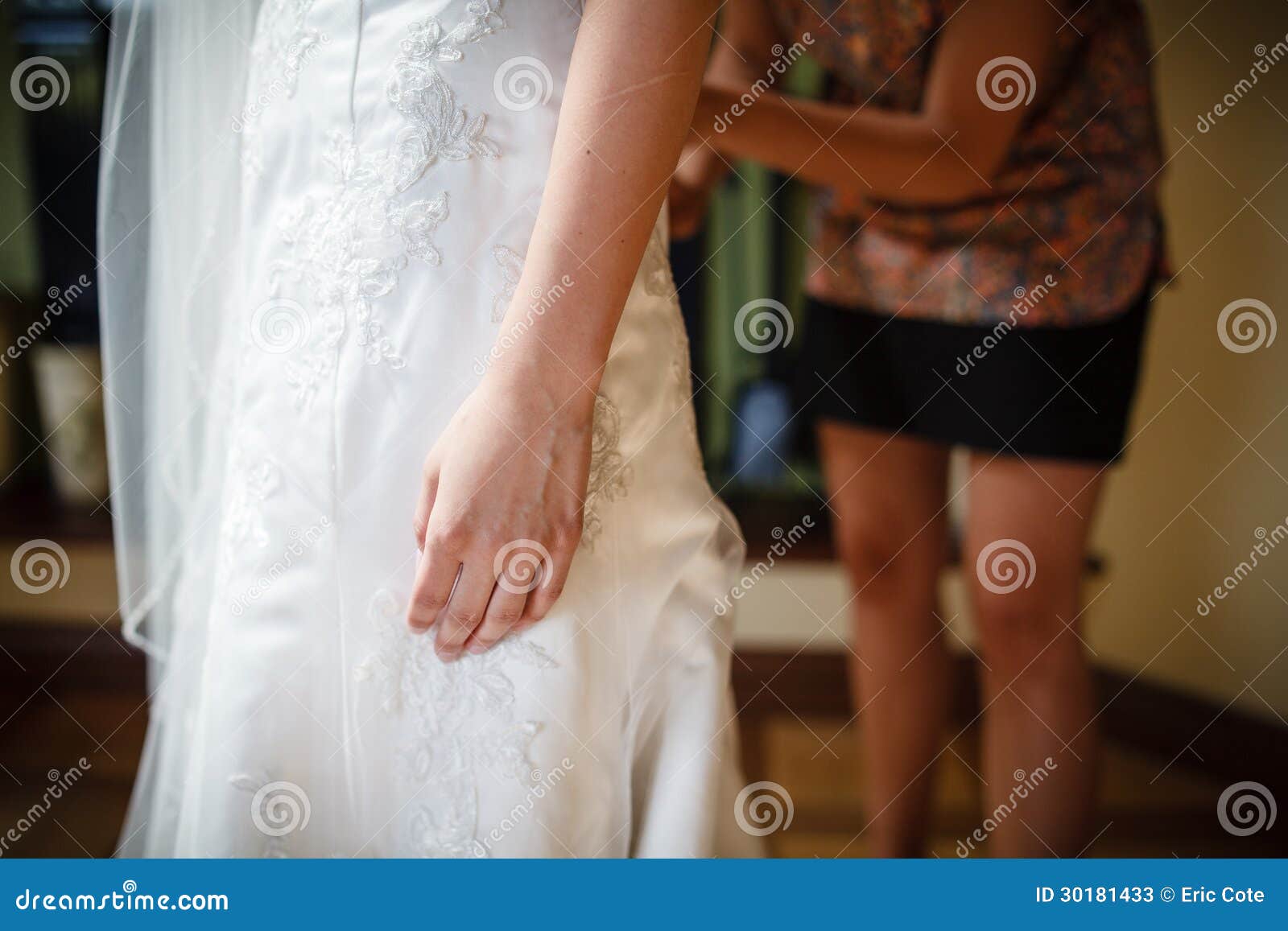 Bride getting dressed stock image. Image of gown, anticipation - 30181433