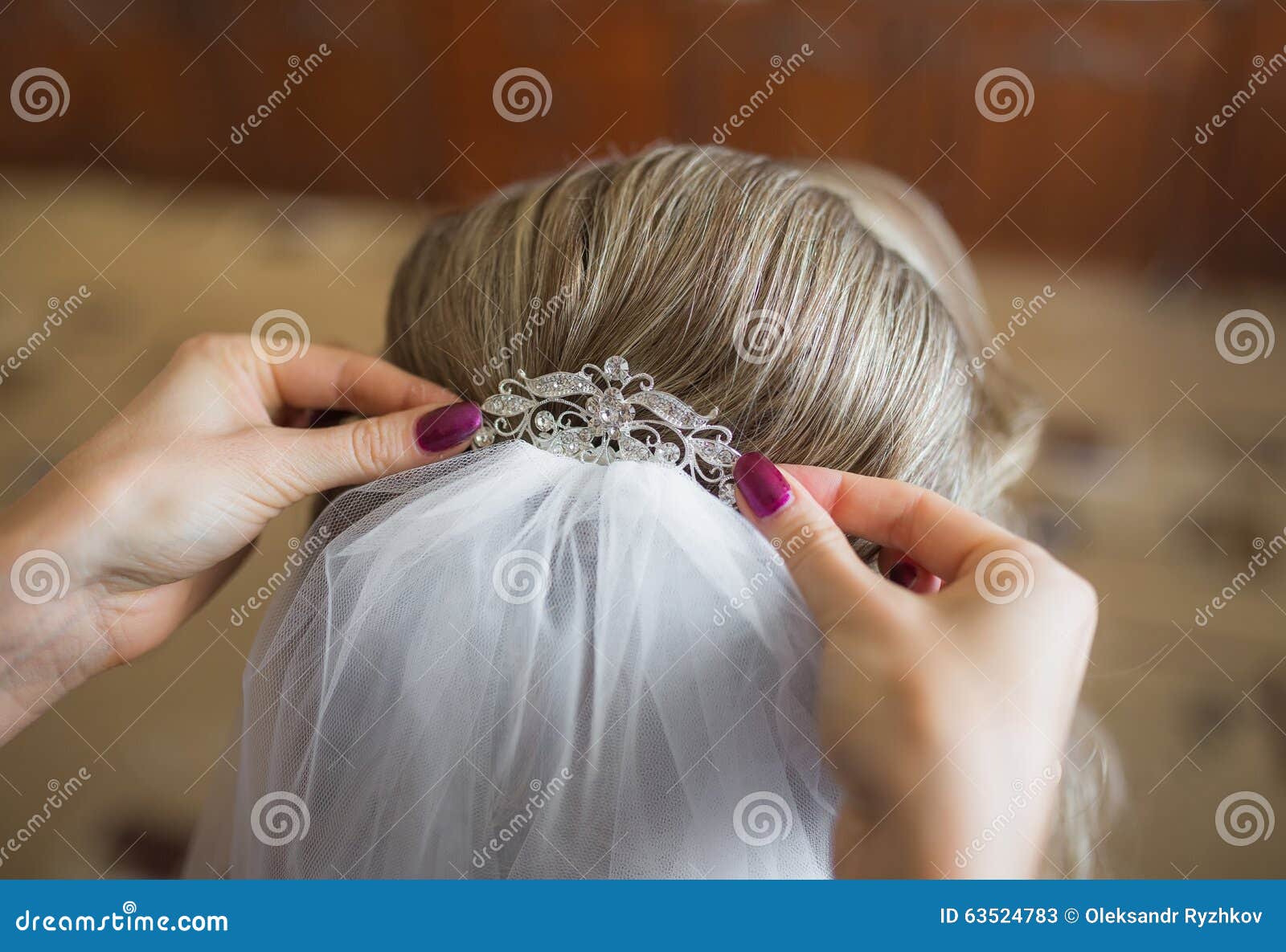 Bride Getting Ready for Wedding in Hair Stock Image - Image of action ...