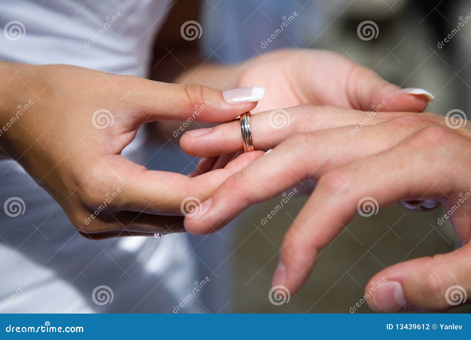 A Bride Giving Her Groom a Ring Stock Photo - Image of happily ...