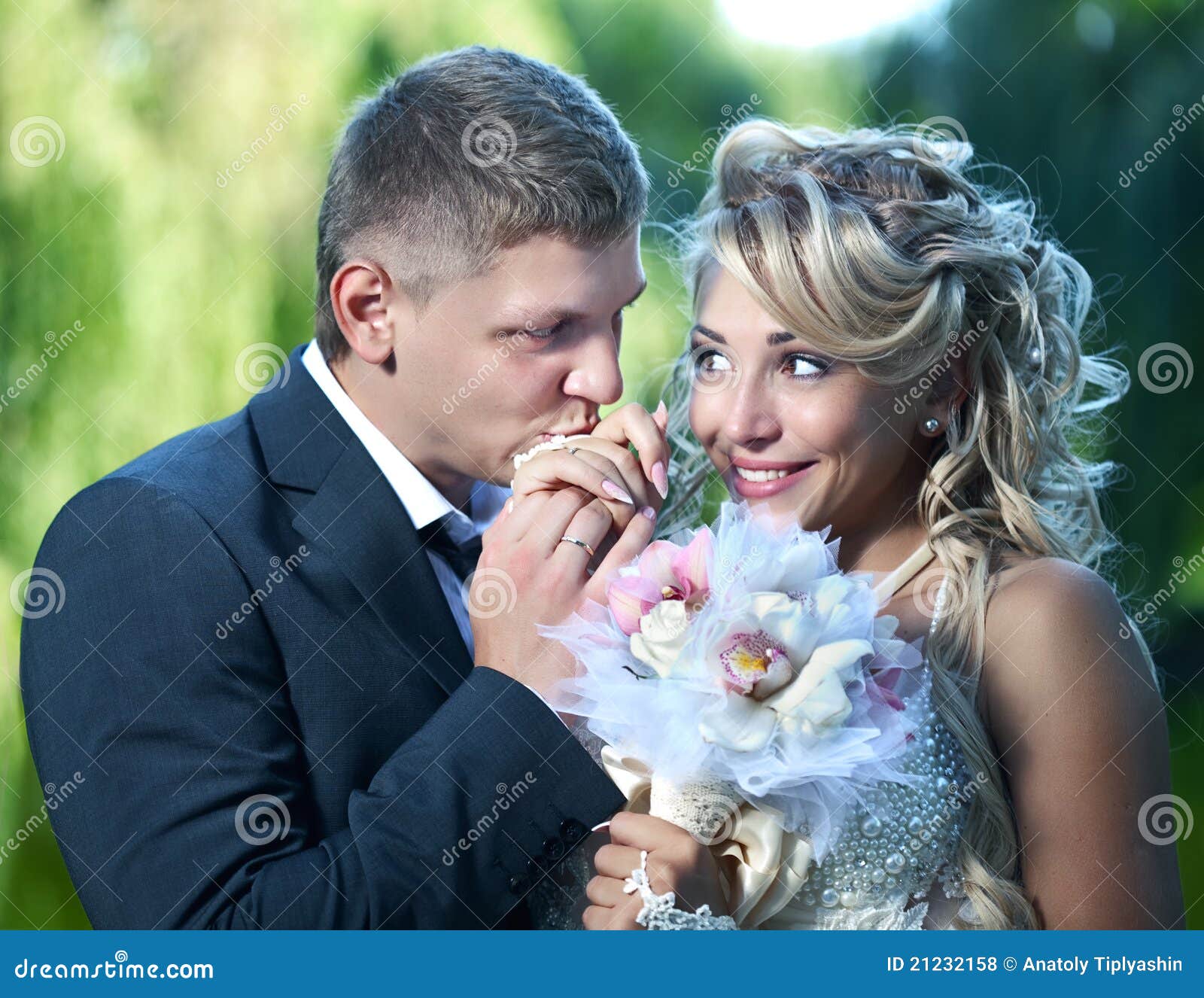Bride and groom stock photo. Image of playing, playful - 21232158