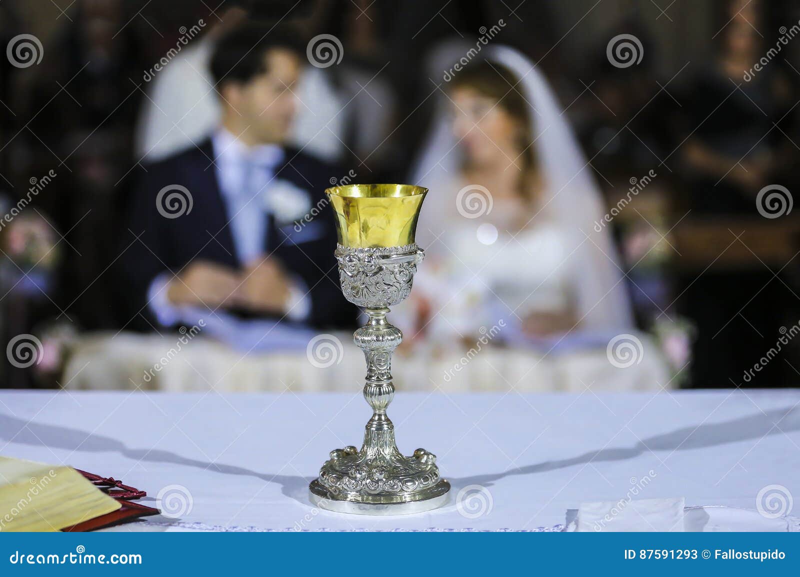 Bride and Groom at the Altar Stock Image - Image of catholic, groom ...