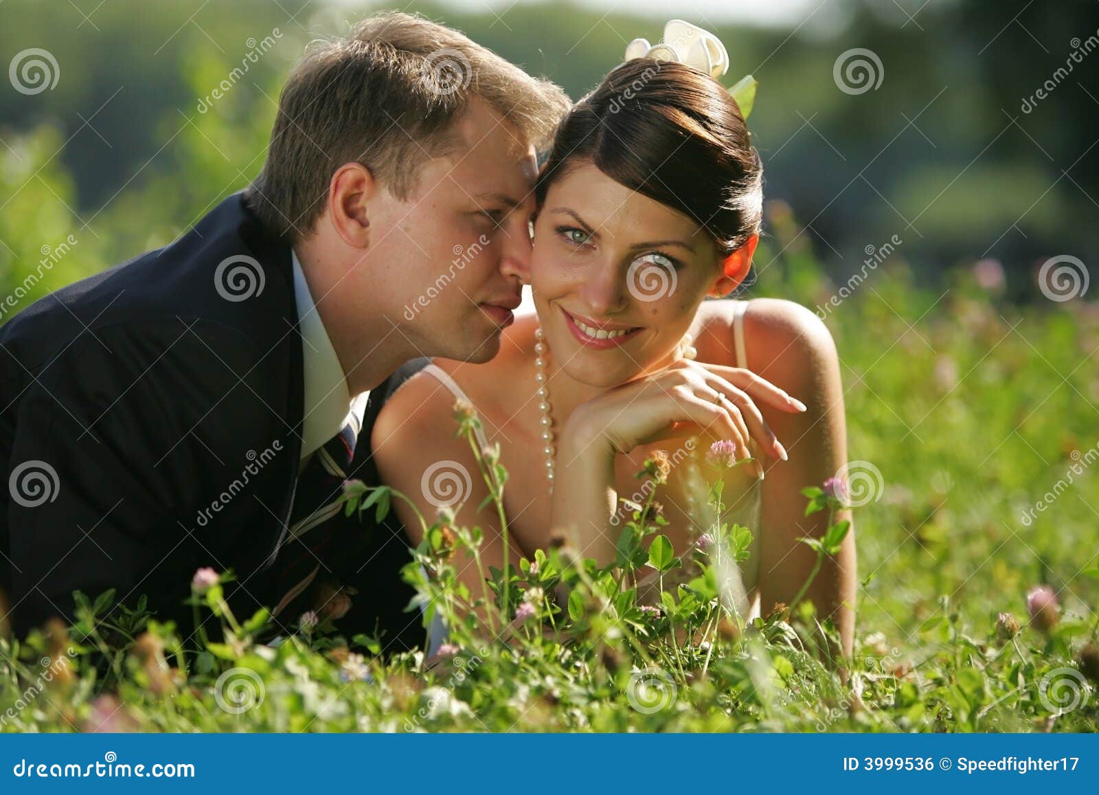 Bride and Groom Being Romantic Stock Photo - Image of beauty ...