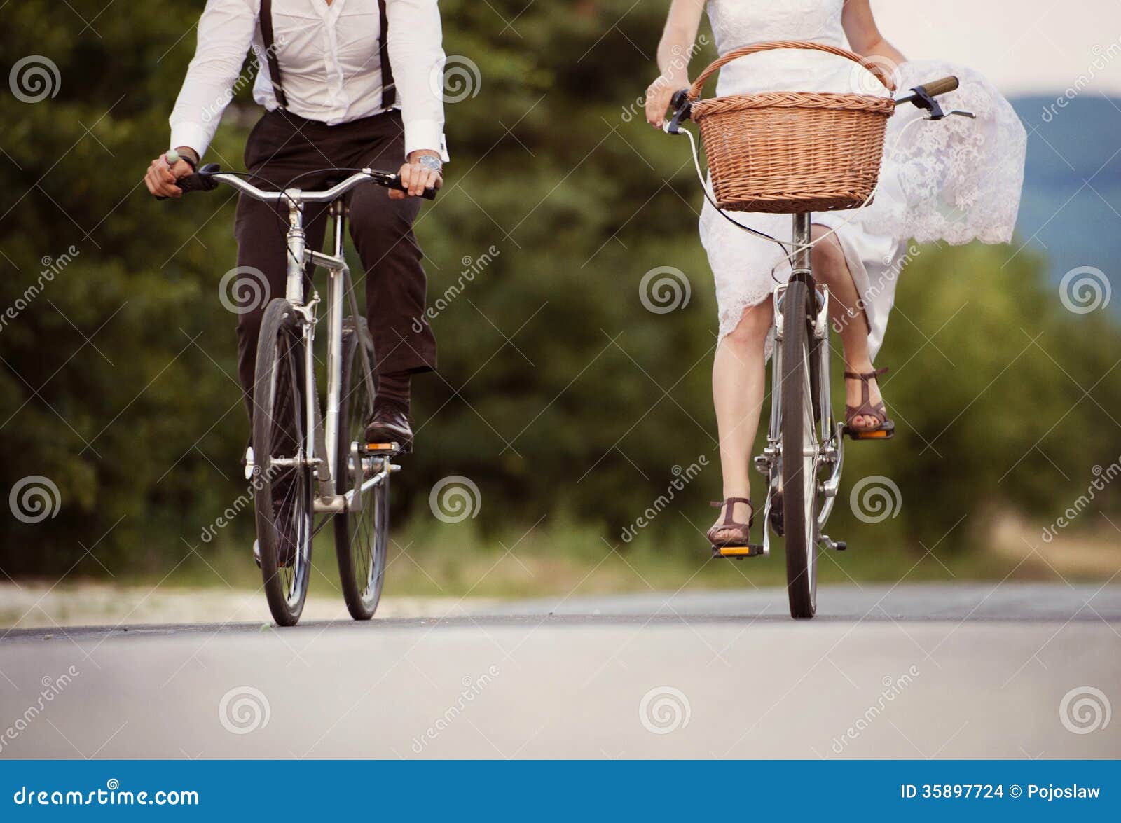 Bride and Groom on the Bikes Stock Photo - Image of event, bike: 35897724