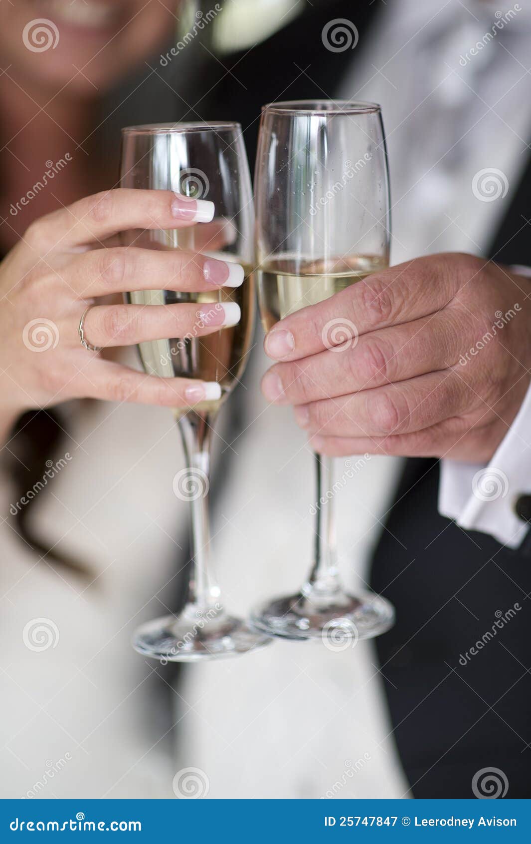 Bride and Groom Champagne Toast Stock Image - Image of groom, wedding ...