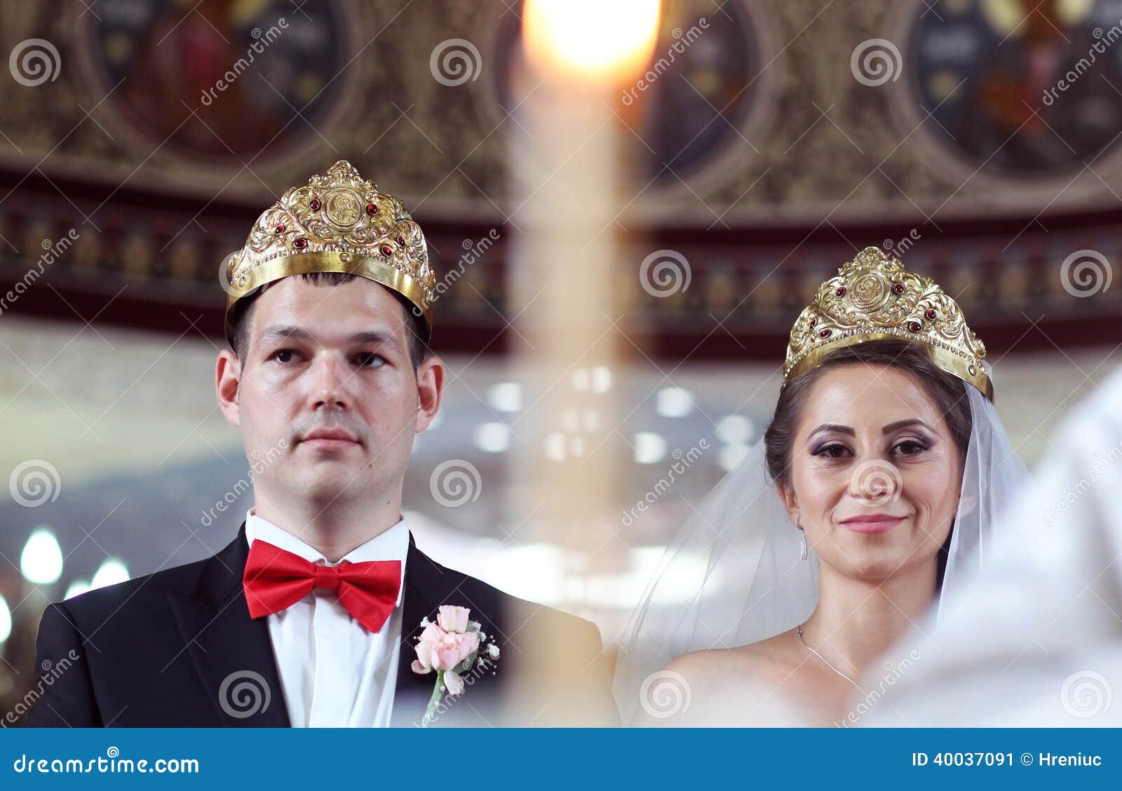 Bride and groom in church stock image. Image of dress - 40037091