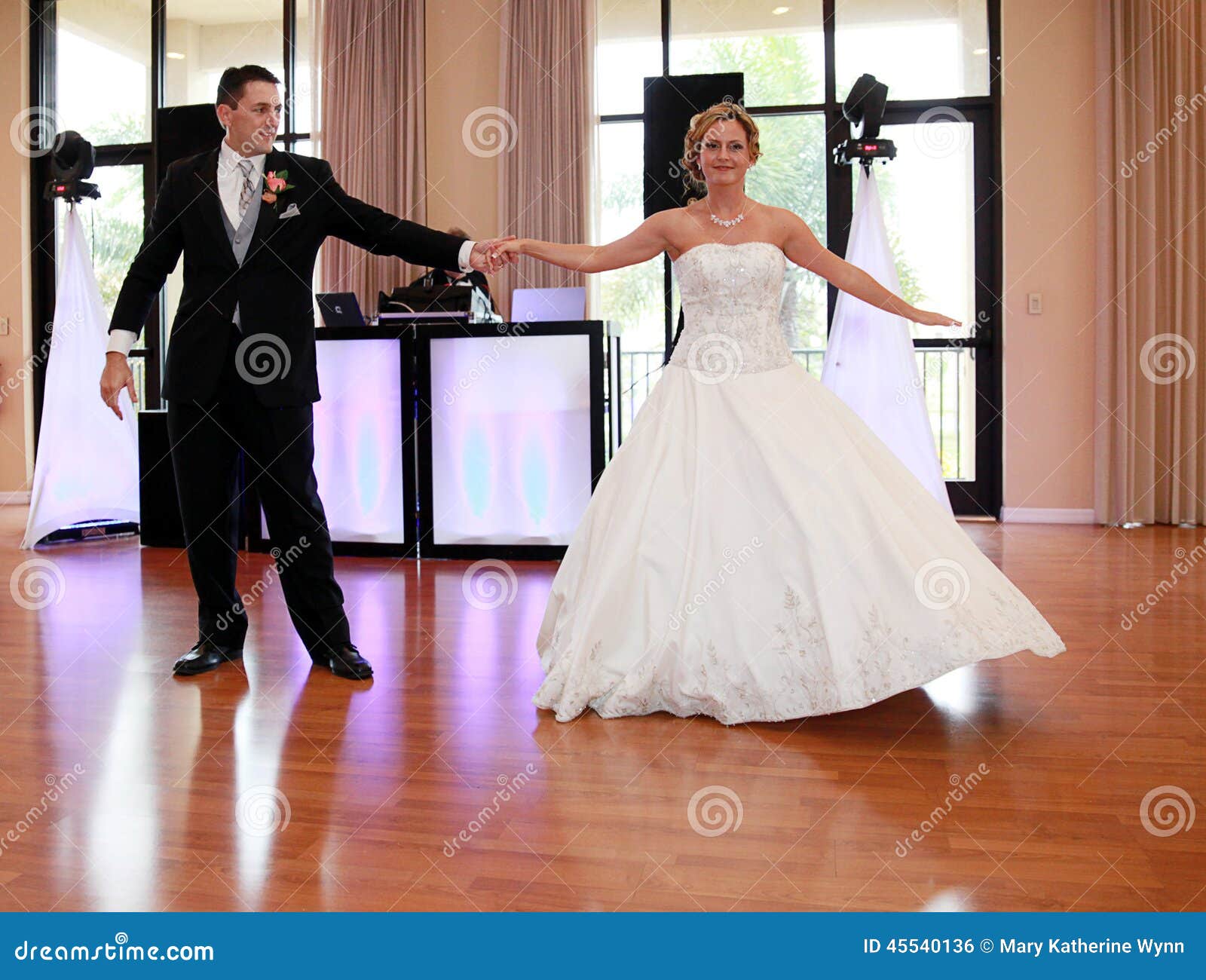 Bride and Groom dancing stock photo. Image of beautiful - 45540136