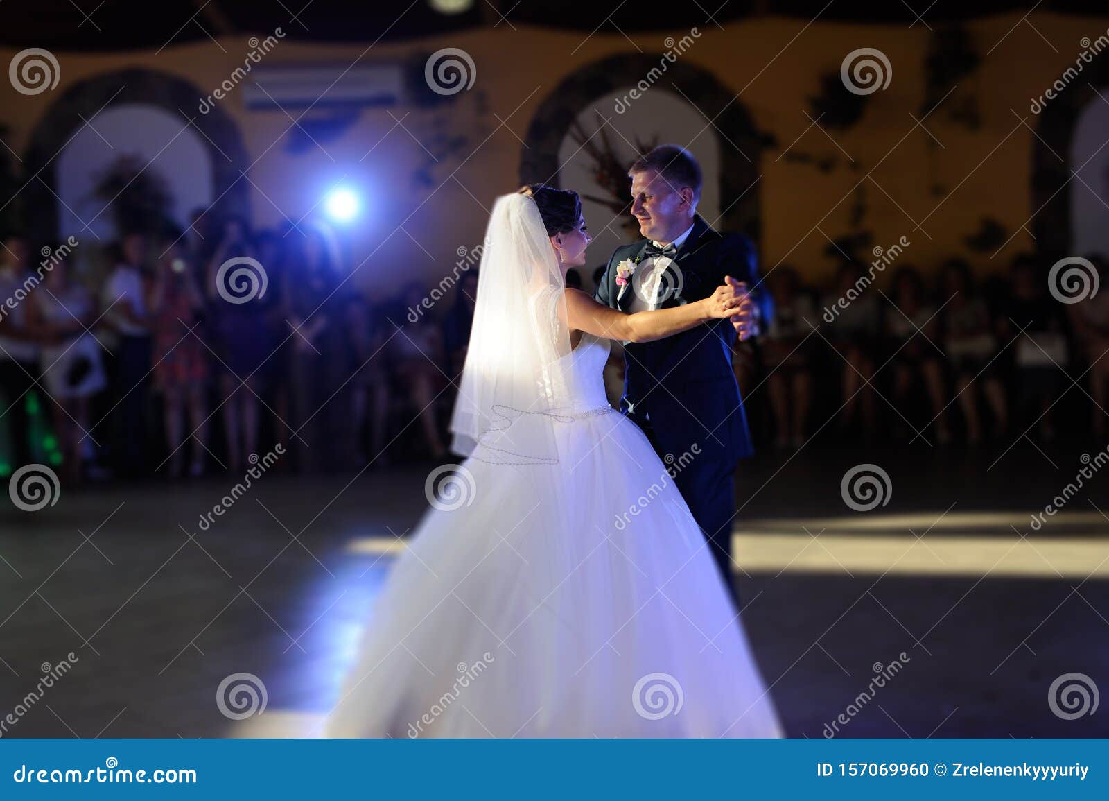Bride and groom dancing stock photo. Image of kiss, adult - 157069960