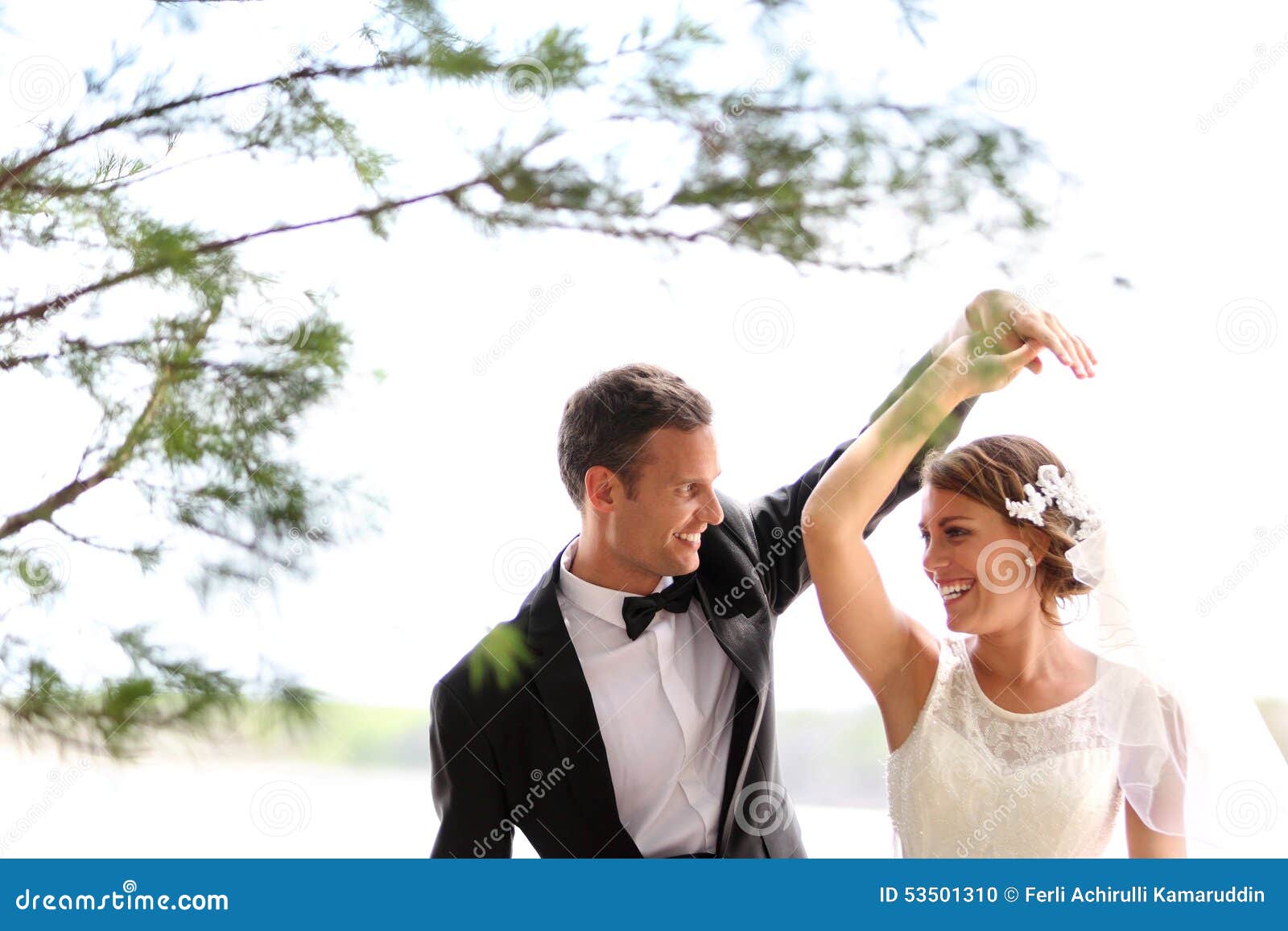 Bride and groom dancing stock photo. Image of nature - 53501310