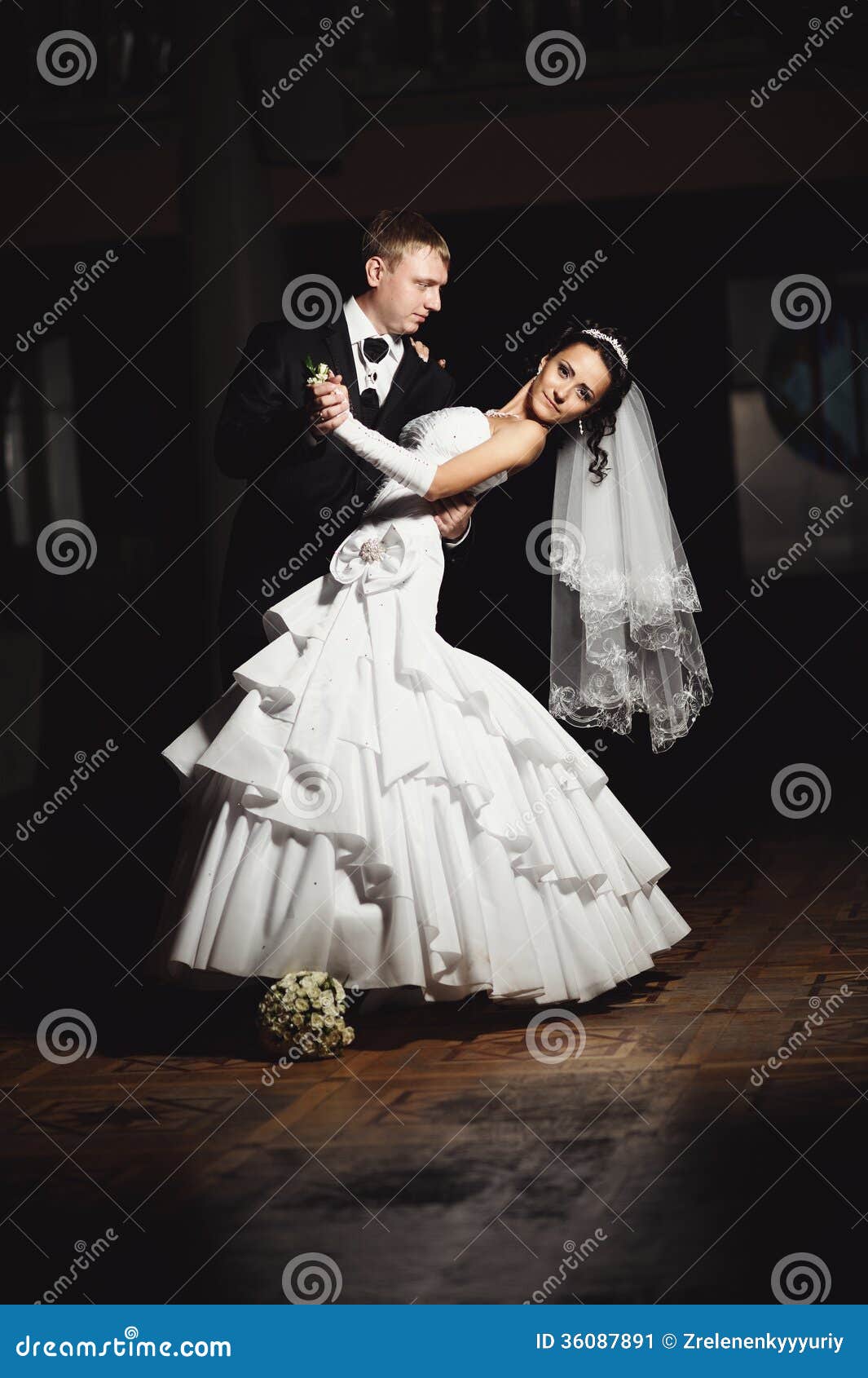 Bride and Groom Dancing Together Stock Image - Image of girl, cheerful ...