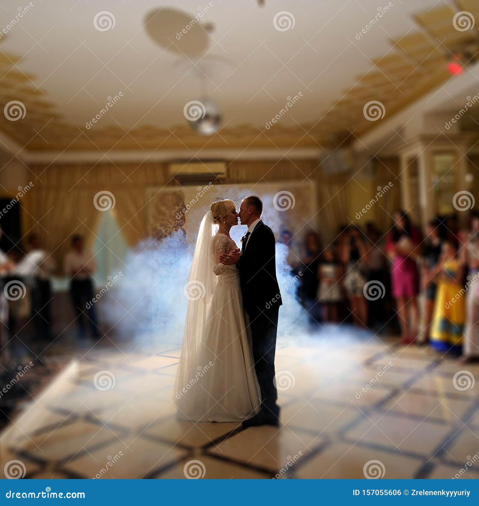 Bride and Groom Dancing on the Wedding Stock Photo - Image of happy ...