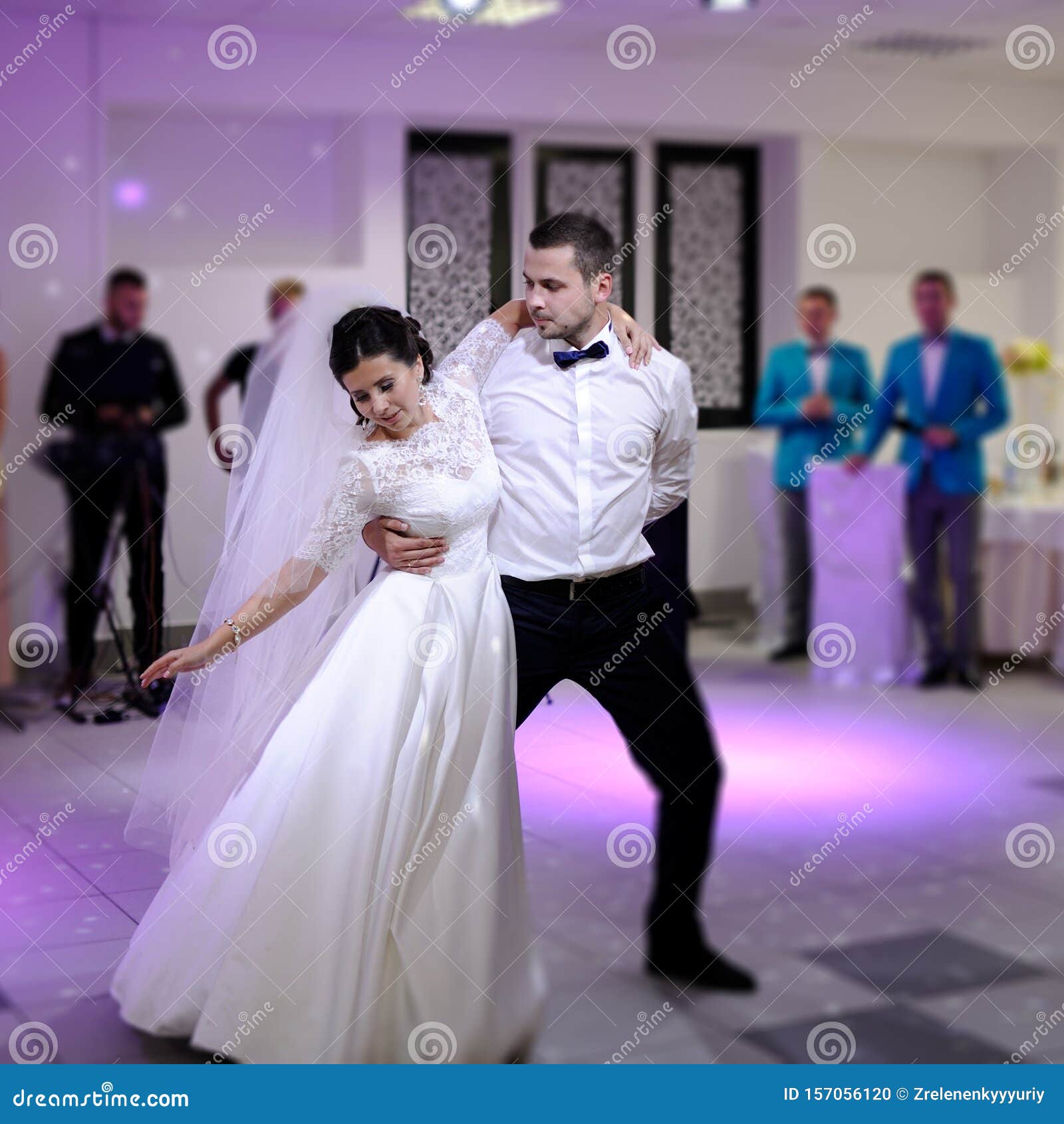 Bride and Groom Dancing on the Wedding Stock Photo - Image of female ...