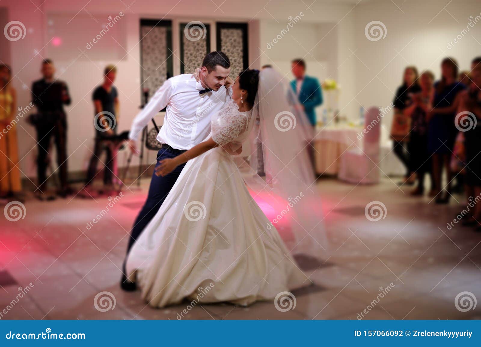 Bride and Groom Dancing on the Wedding Stock Photo - Image of happy ...