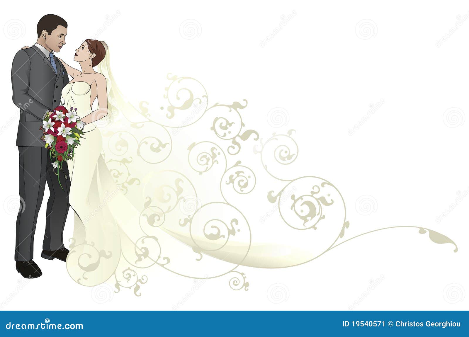 Bride and Groom Embracing Background Pattern Stock Vector ...