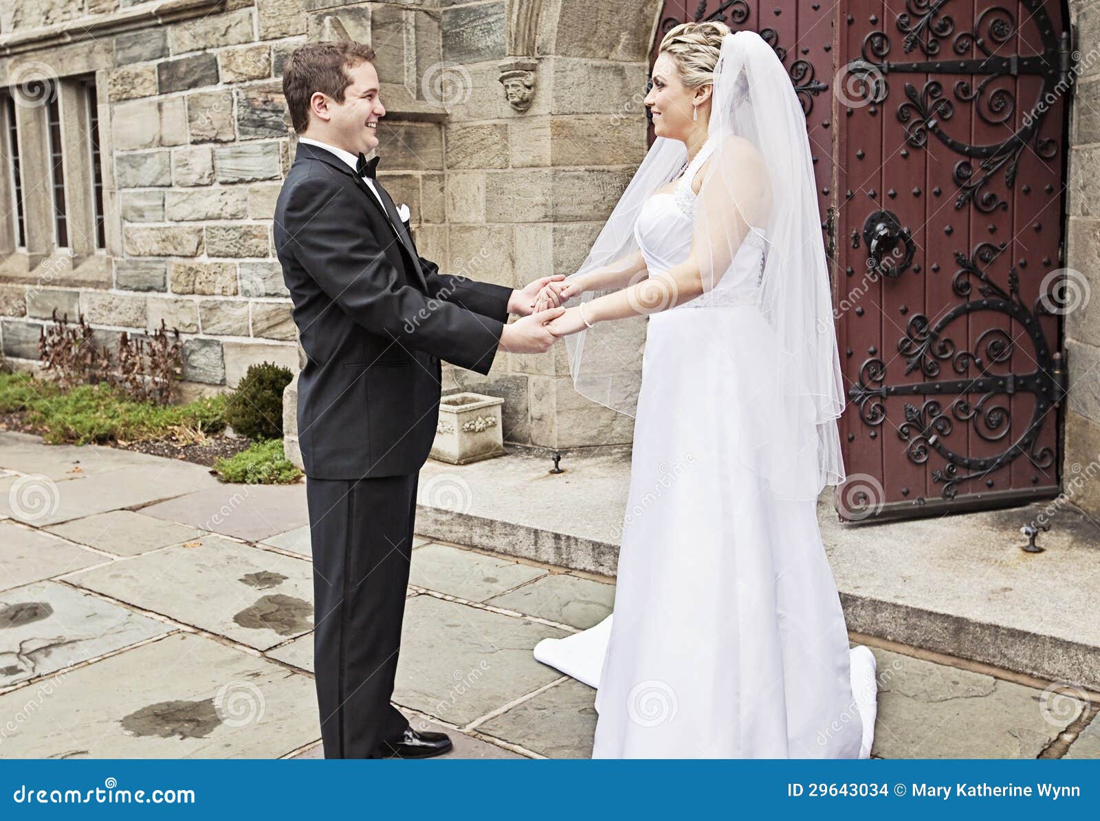 Bride and Groom first look stock photo. Image of attractive - 29643034