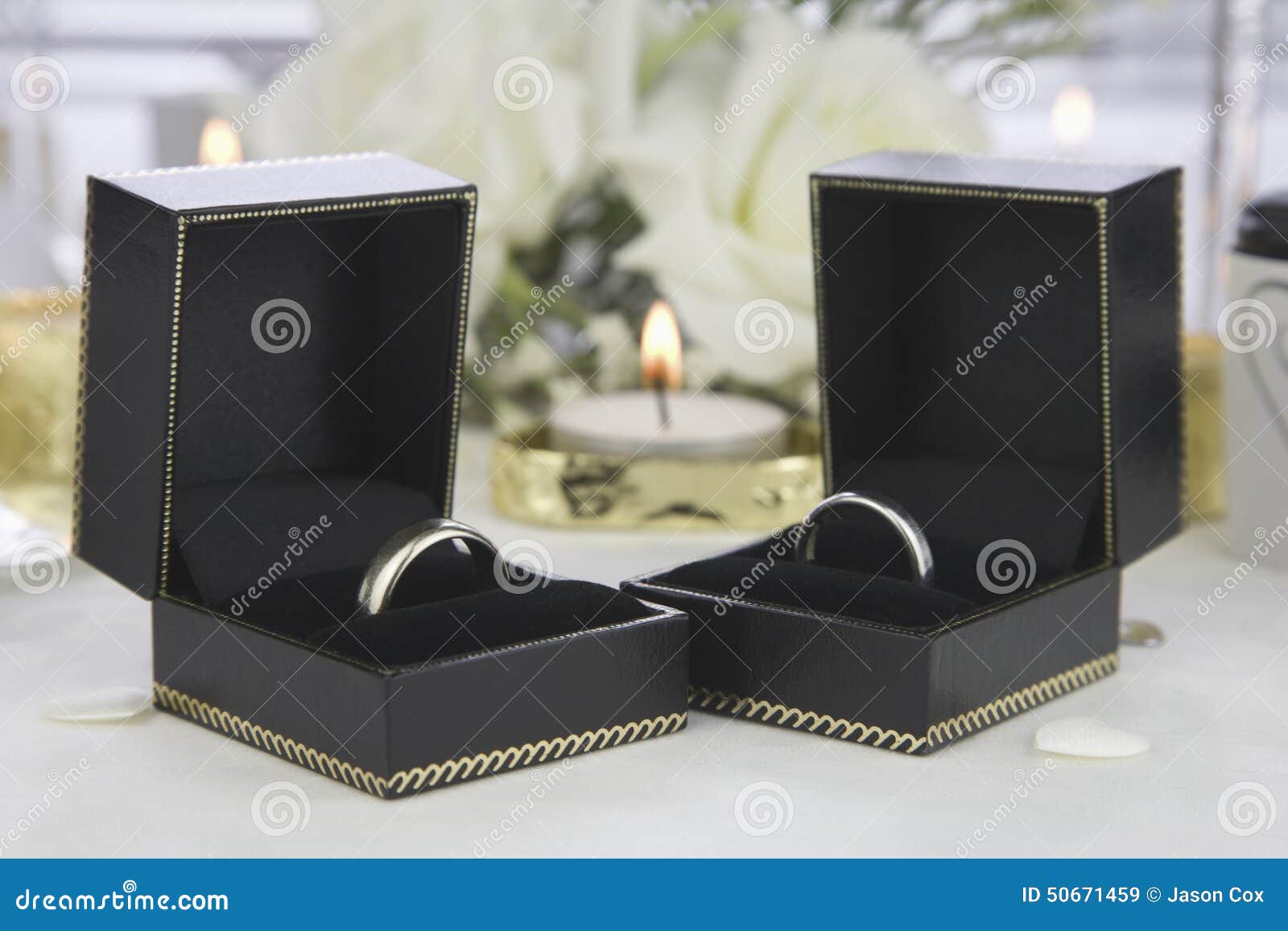 Bride and Groom Gold Wedding Rings Stock Image - Image of white ...