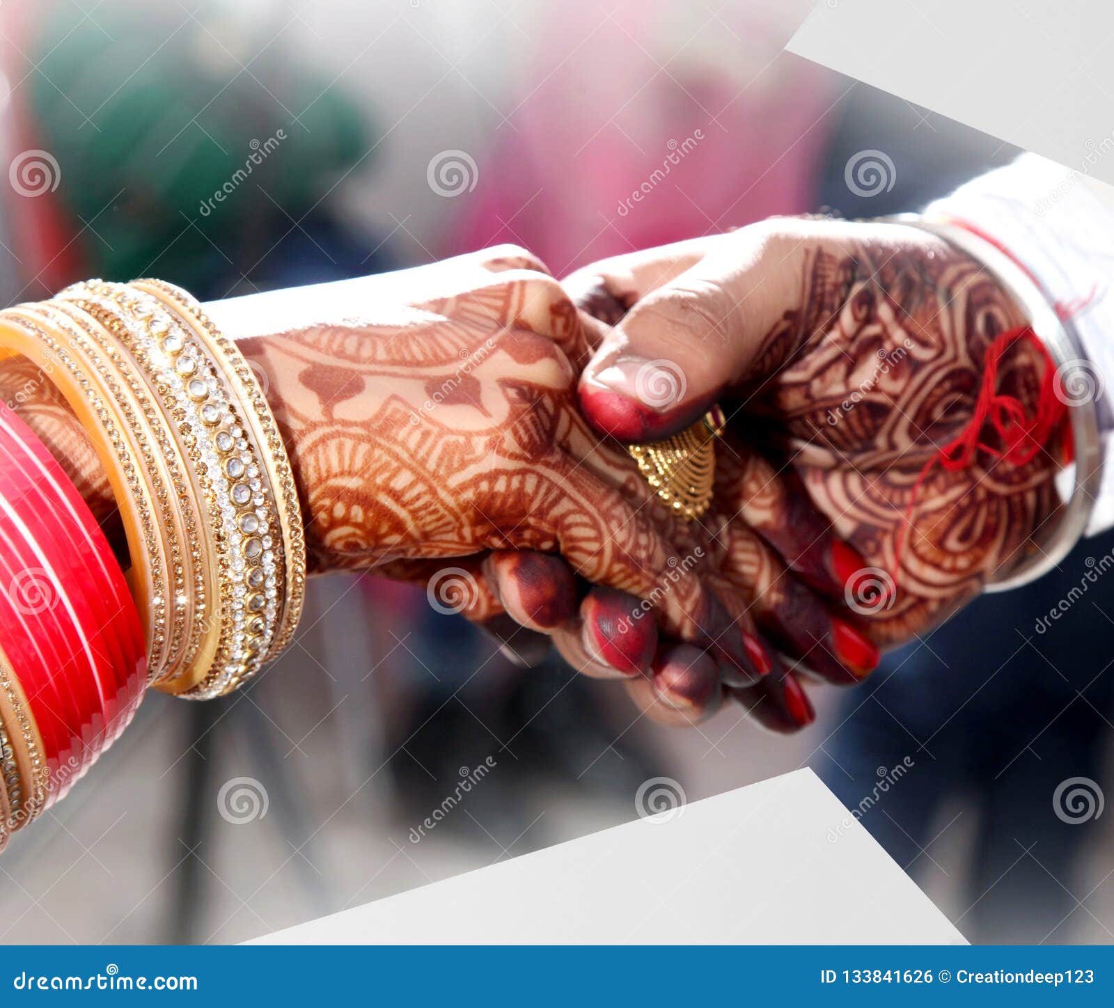 Bride & Groom Hand` Together Stock Photo - Image of indian, happy ...