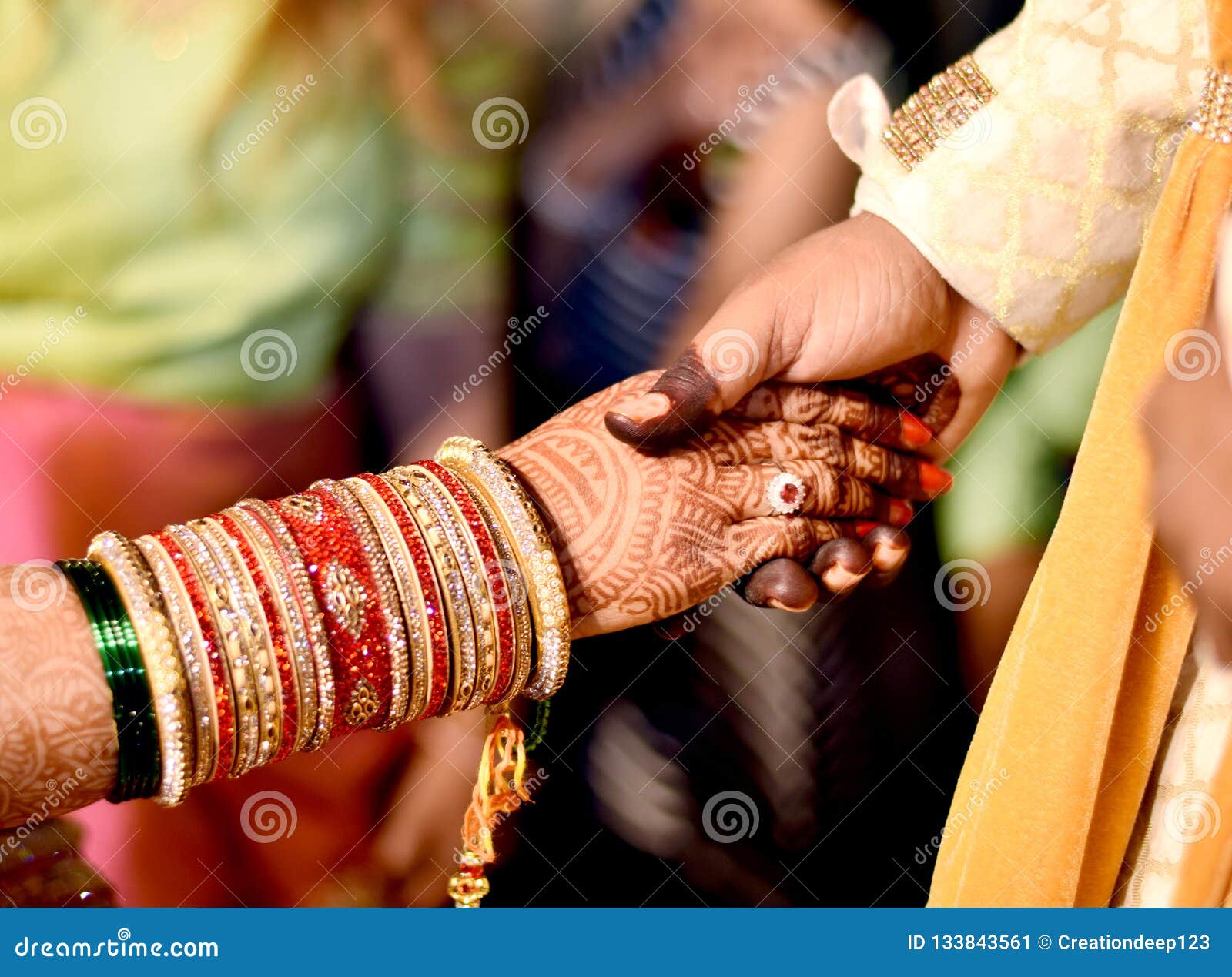Bride & Groom Hand` Together Stock Image - Image of romance, people ...
