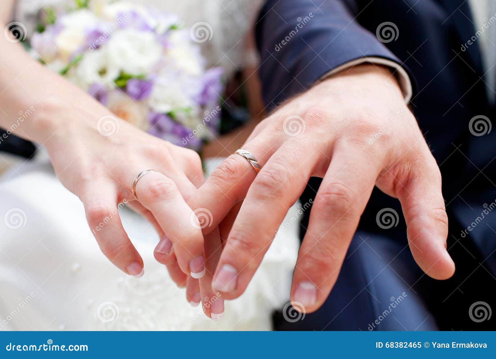 Bride and Groom Hands with Wedding Rings Stock Image - Image of ...