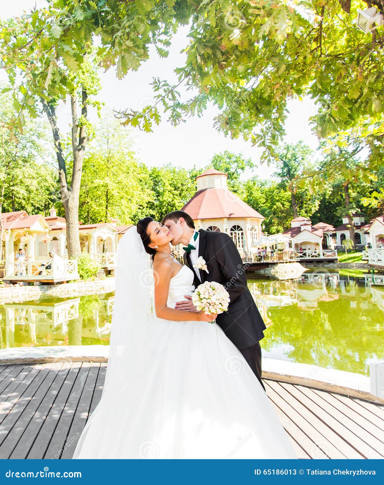 Bride and Groom Having a Romantic Moment on Their Stock Image - Image ...