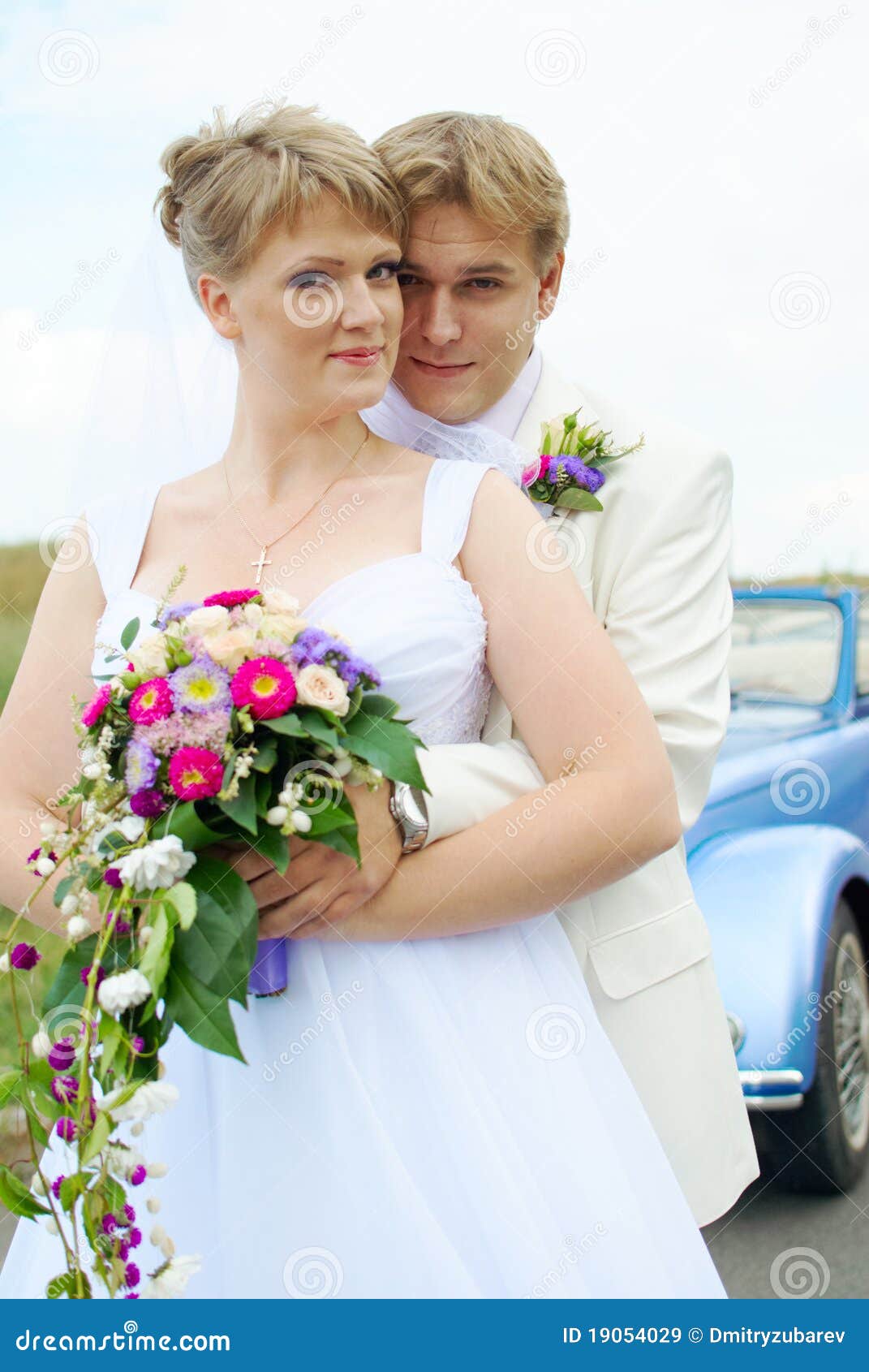 Bride and groom hugging stock image. Image of female - 19054029