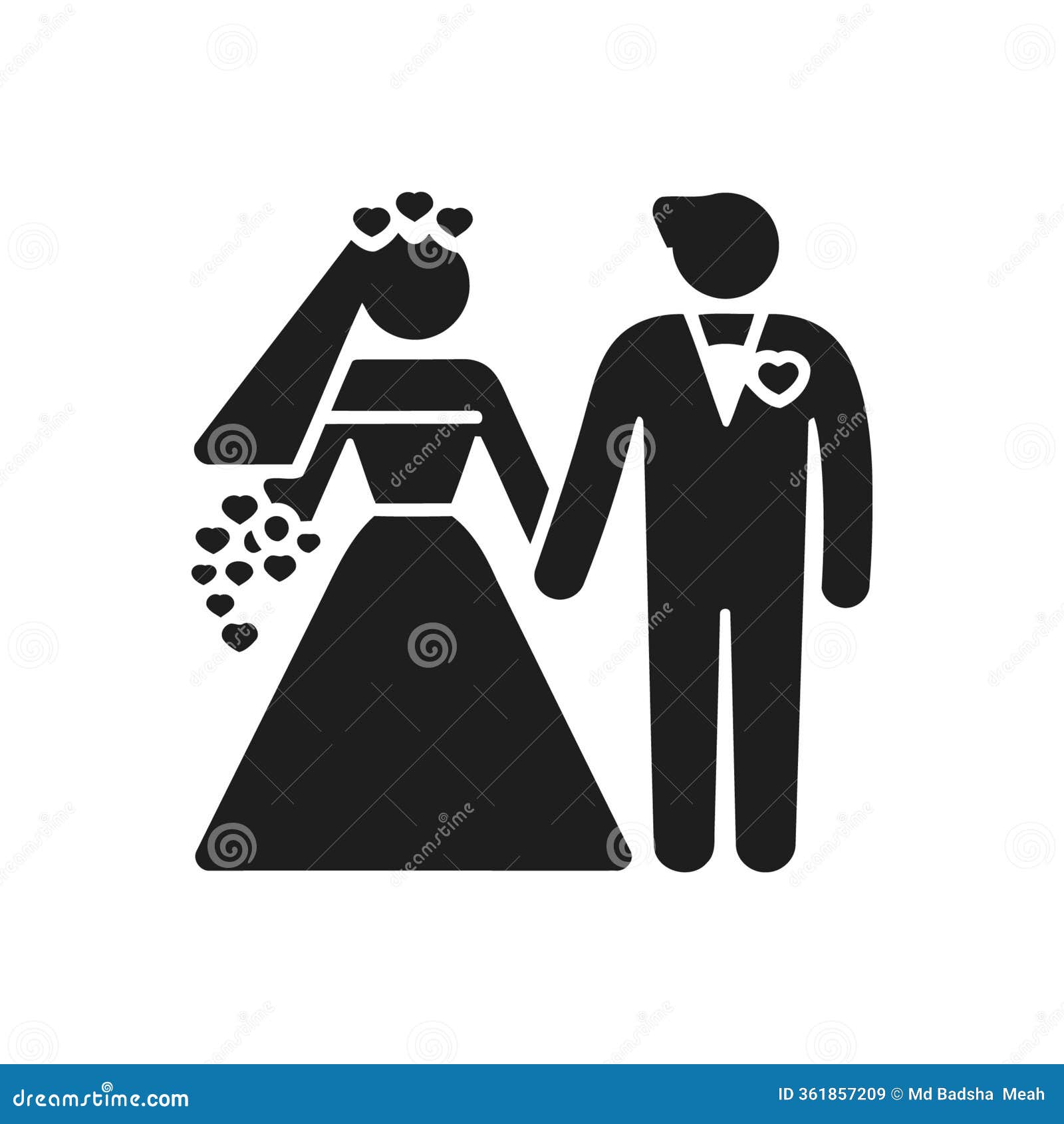 Bride and groom icon stock illustration. Illustration of marriage ...