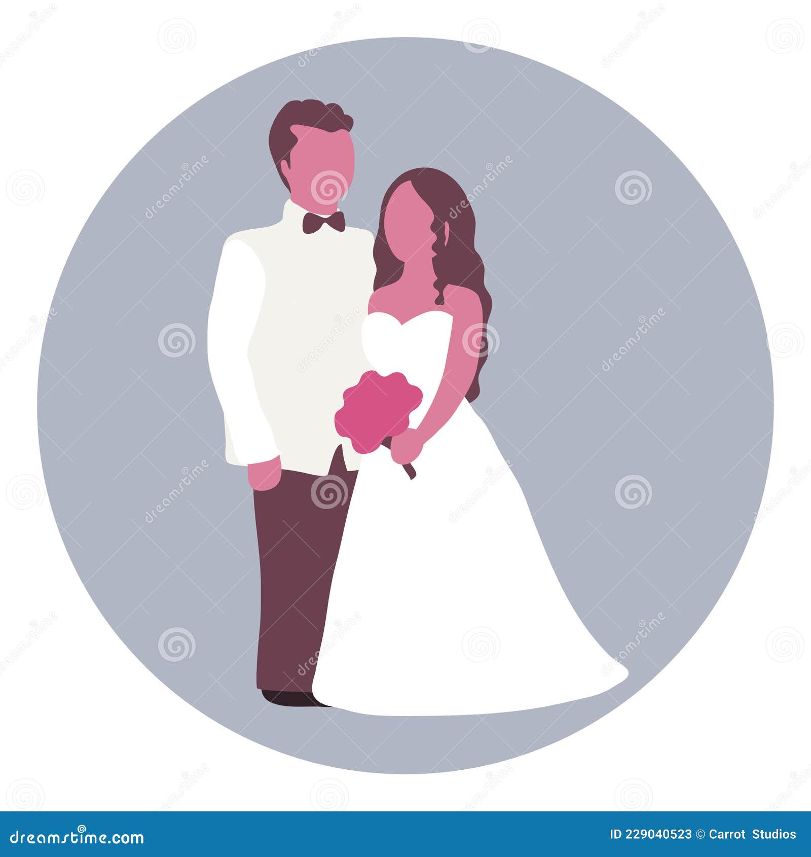 Bride and groom icon stock vector. Illustration of relax - 229040523